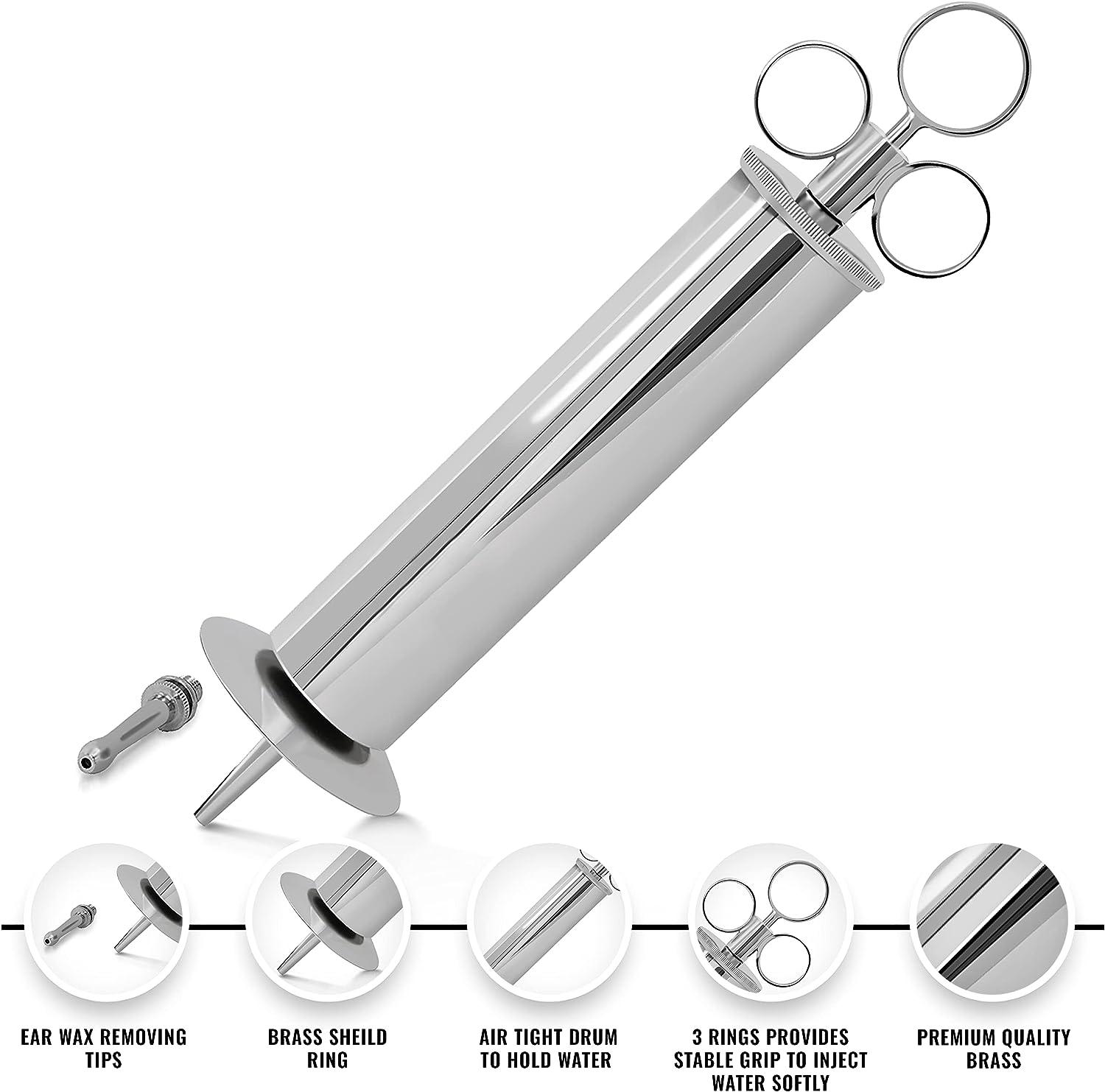 DEXSUR Ear Wax Removal Syringe - Durable Brass Construction, 8 Oz ...