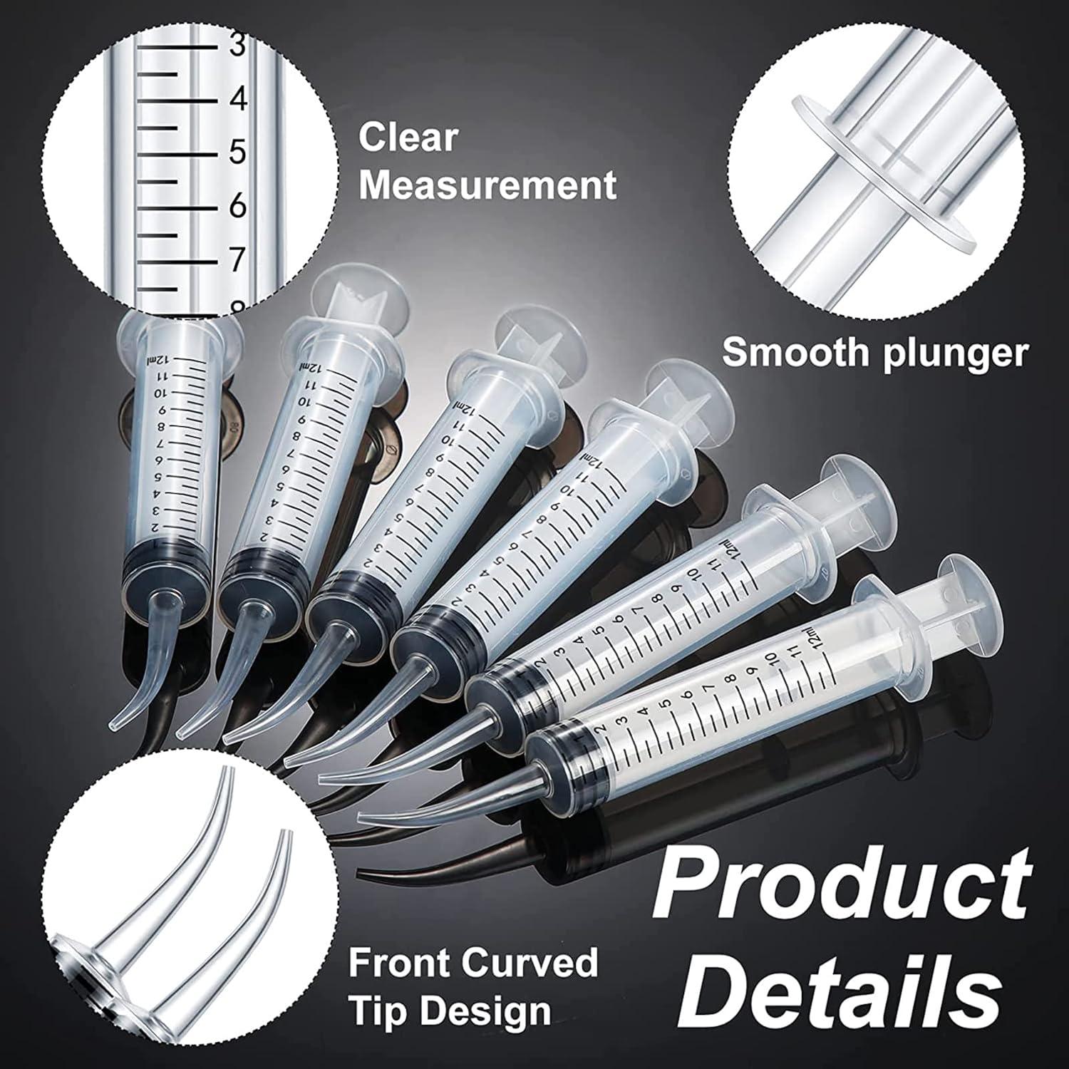 100 Pack & 200 Pack Dental Syringes with Curved Tip - 12ml Disposable ...