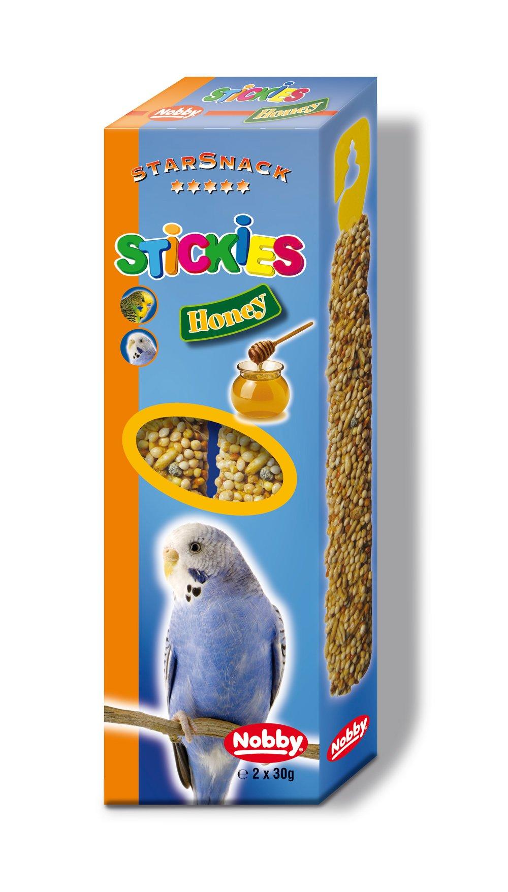 Nobby Stickies Nibble Sticks for Parakeets - Honey Flavor | 2 x 30g ...