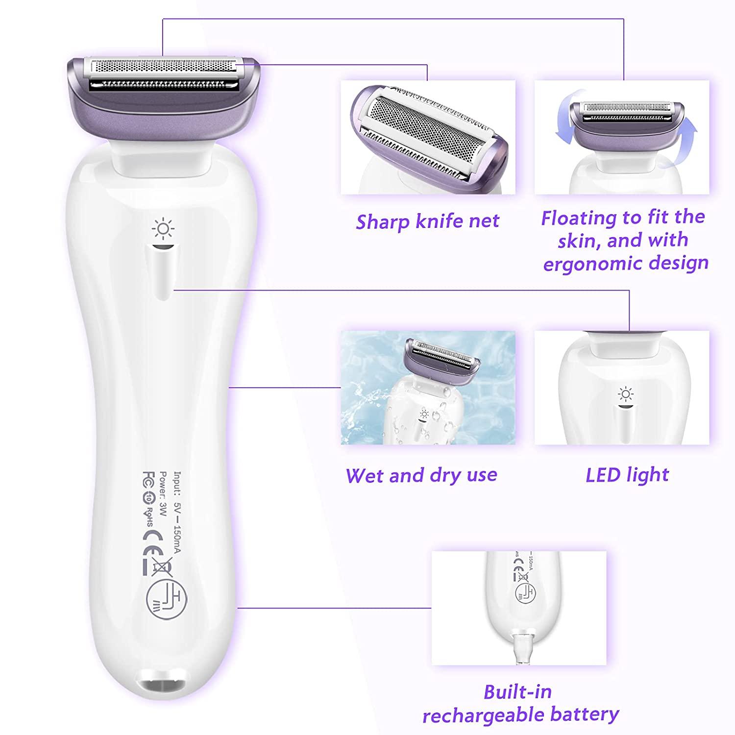 Women's Electric Razor Bikini Trimmer Shaver - Cordless & Waterproof ...