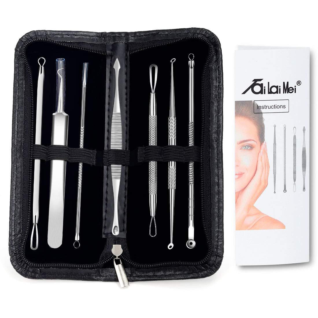 Blackhead Remover Kit - 7-Piece Pimple Extractor Tool Set for Facial ...