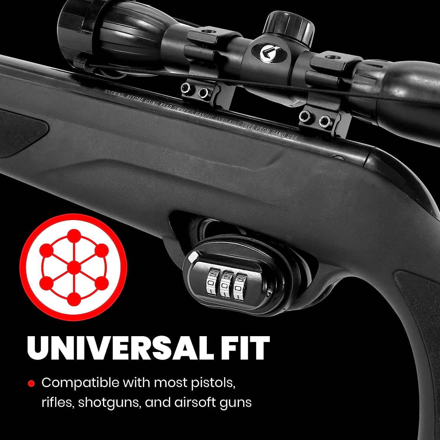 Innovatex Heavy-Duty Gun Trigger Lock Set with 3-Digit Combination - 3 ...