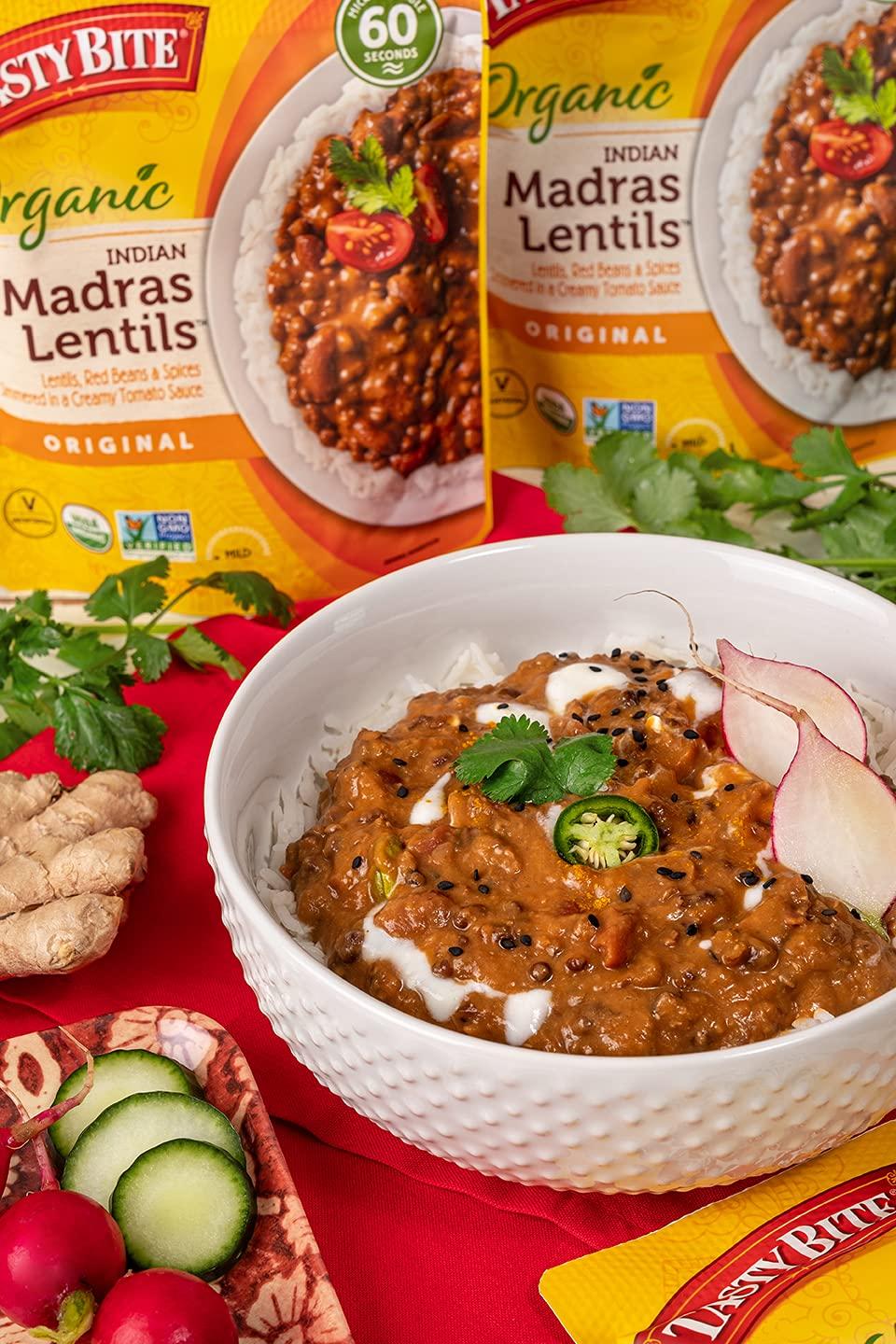 Organic Indian Madras Lentils - 10 oz Ready-to-Eat (Pack of 6) | Tasty ...