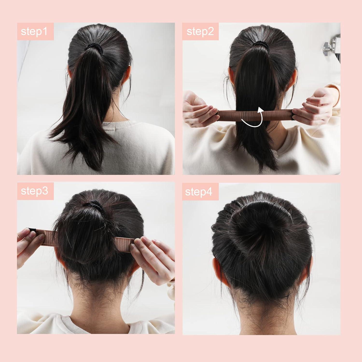 BOOBEES 4 Power Hair Bun Maker - DIY French Twist Donut Tool for Long ...