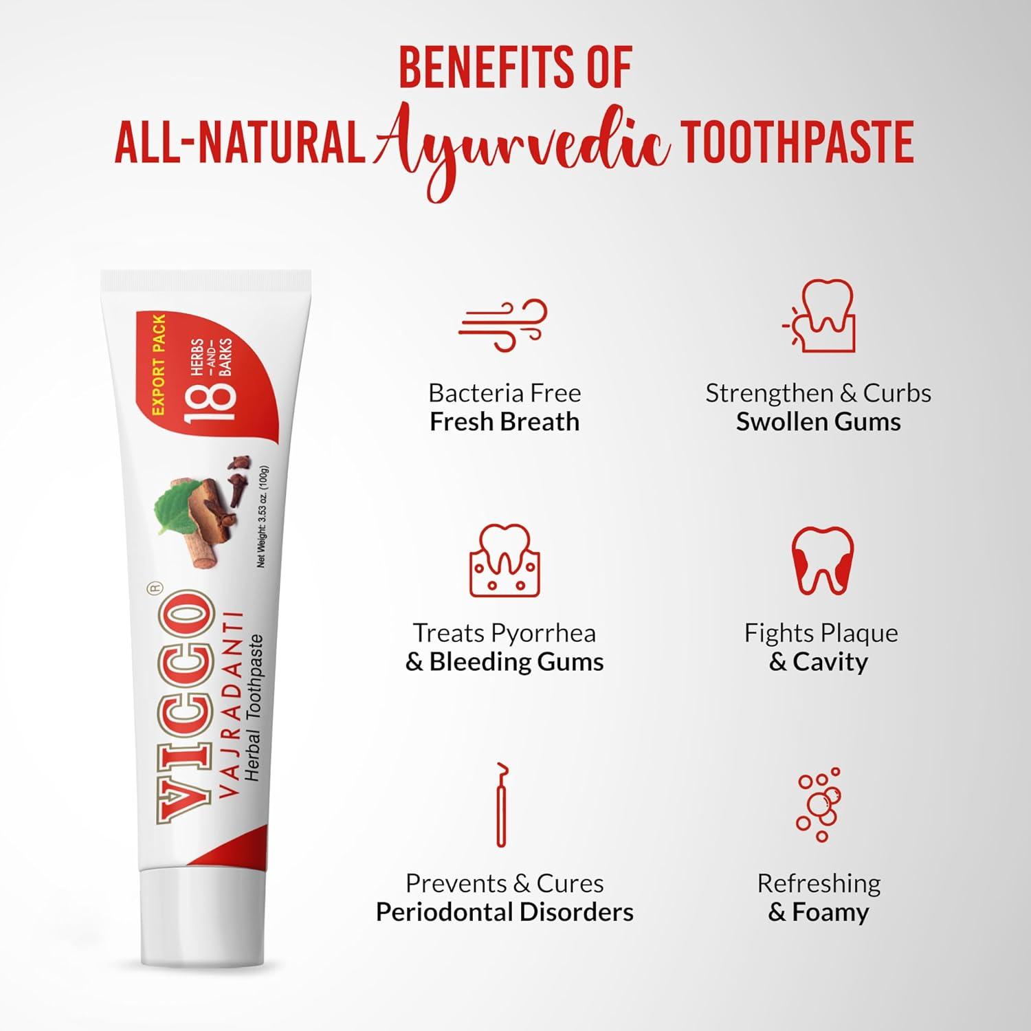 Vicco Vajradanti Herbal Ayurvedic Toothpaste | 100% Natural Vegan ...