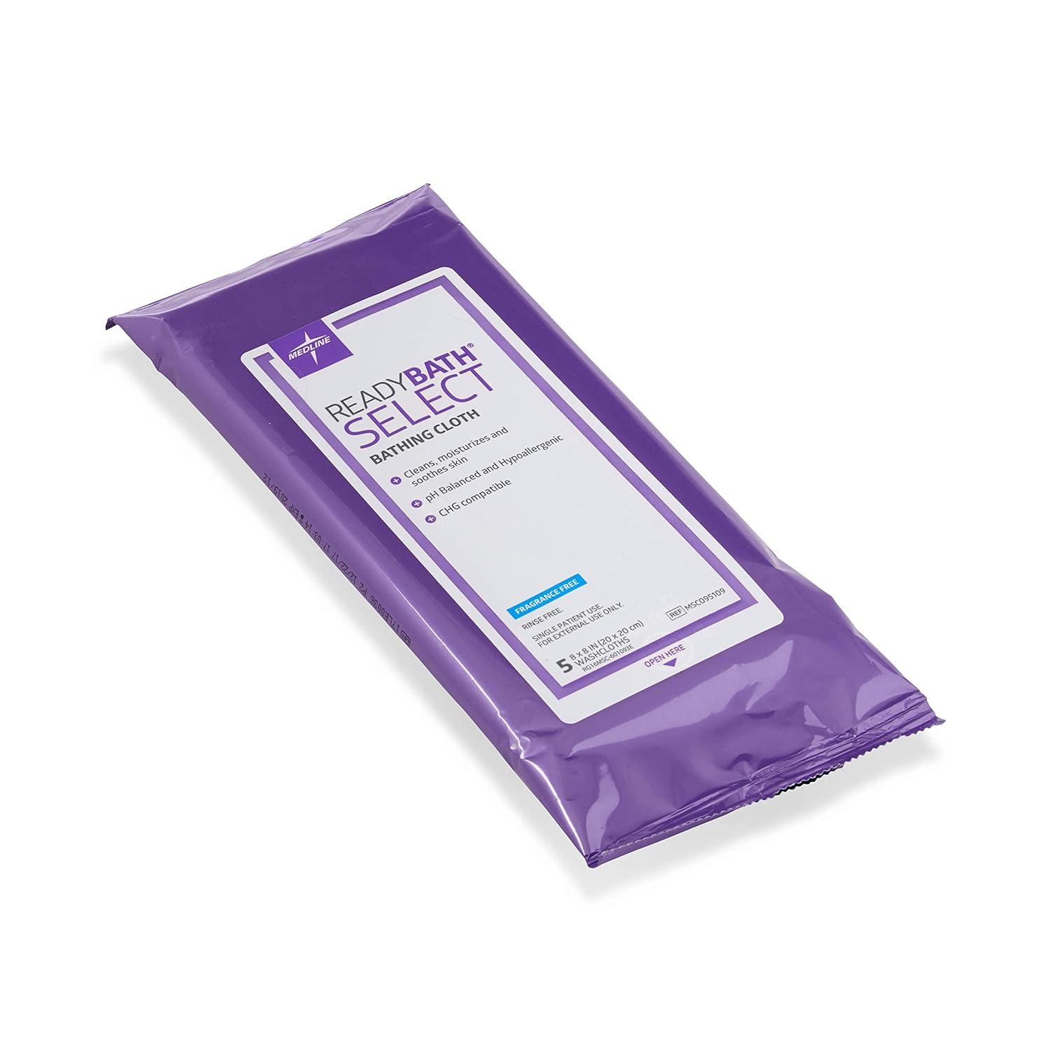 Medline ReadyBath Select Unscented Body Cleansing Wipes - 5 Count Pack ...