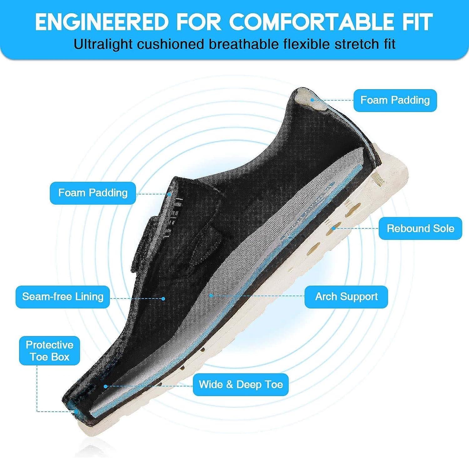 CBMTCR Women's Wide Width Adjustable Shoes for Diabetic Edema and ...