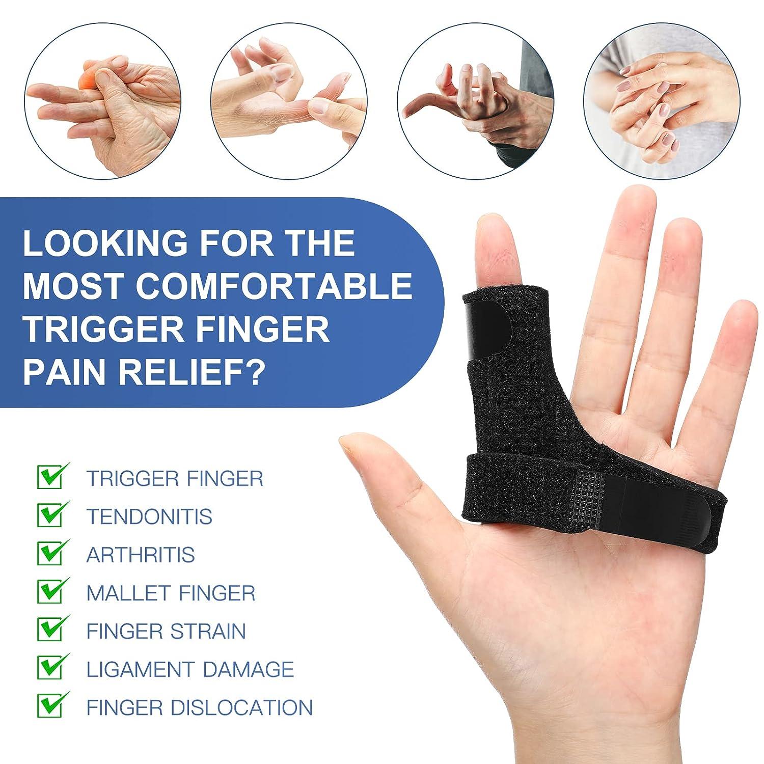 Trigger Finger Splint Brace - 2 Pack Adjustable Support for Right ...