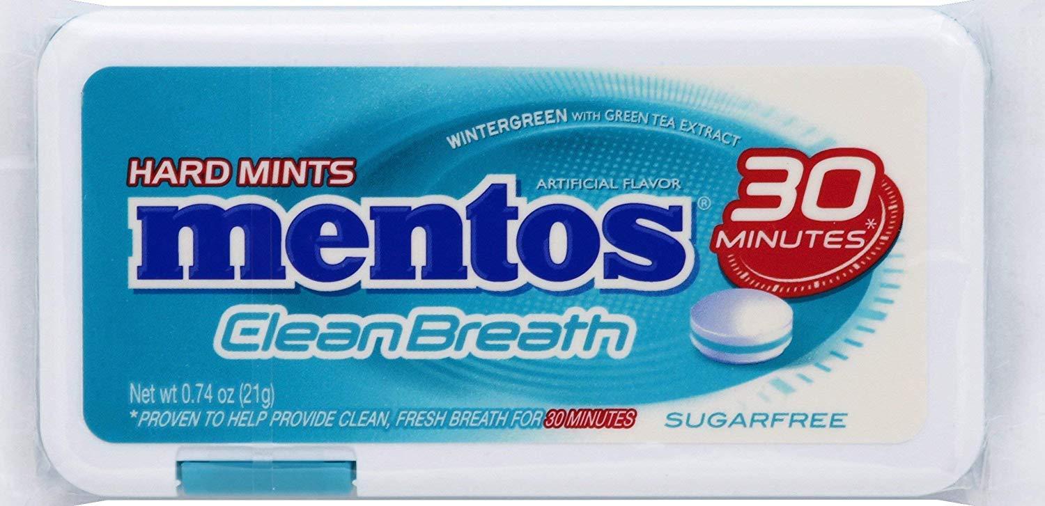 Mentos Clean Breath Wintergreen Hard Mints 0.74 OZ (Pack of 4 ...