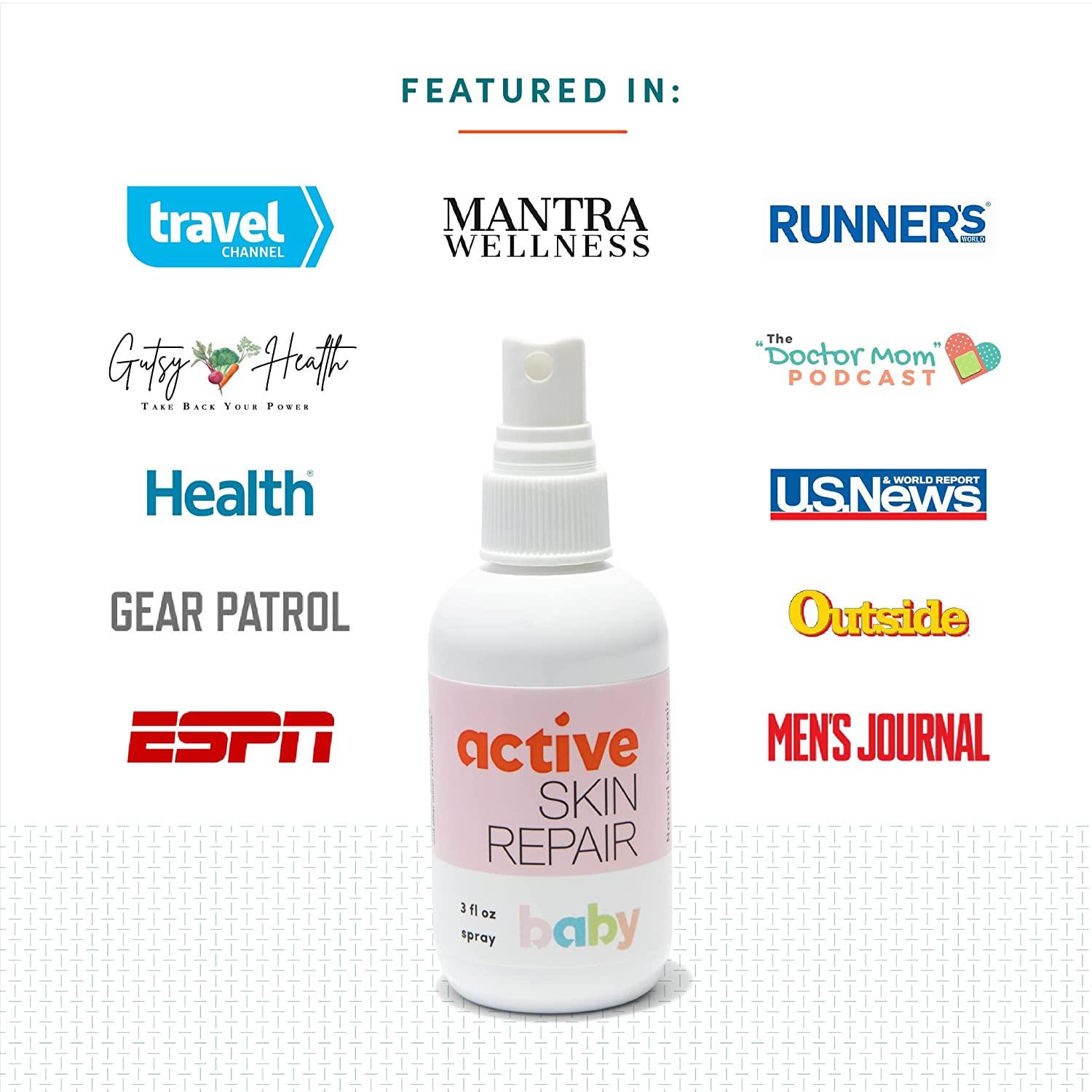 Active Skin Repair Baby Spray - Natural Non-Toxic First Aid for Diaper ...