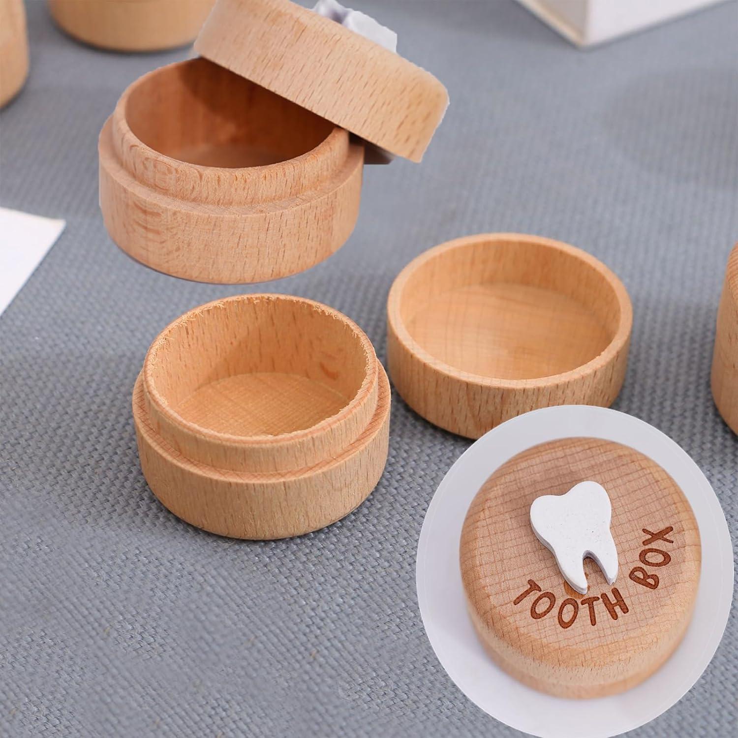 STBNVF 2Pcs Carved Wooden Tooth Fairy Box Set for Boys and Girls ...