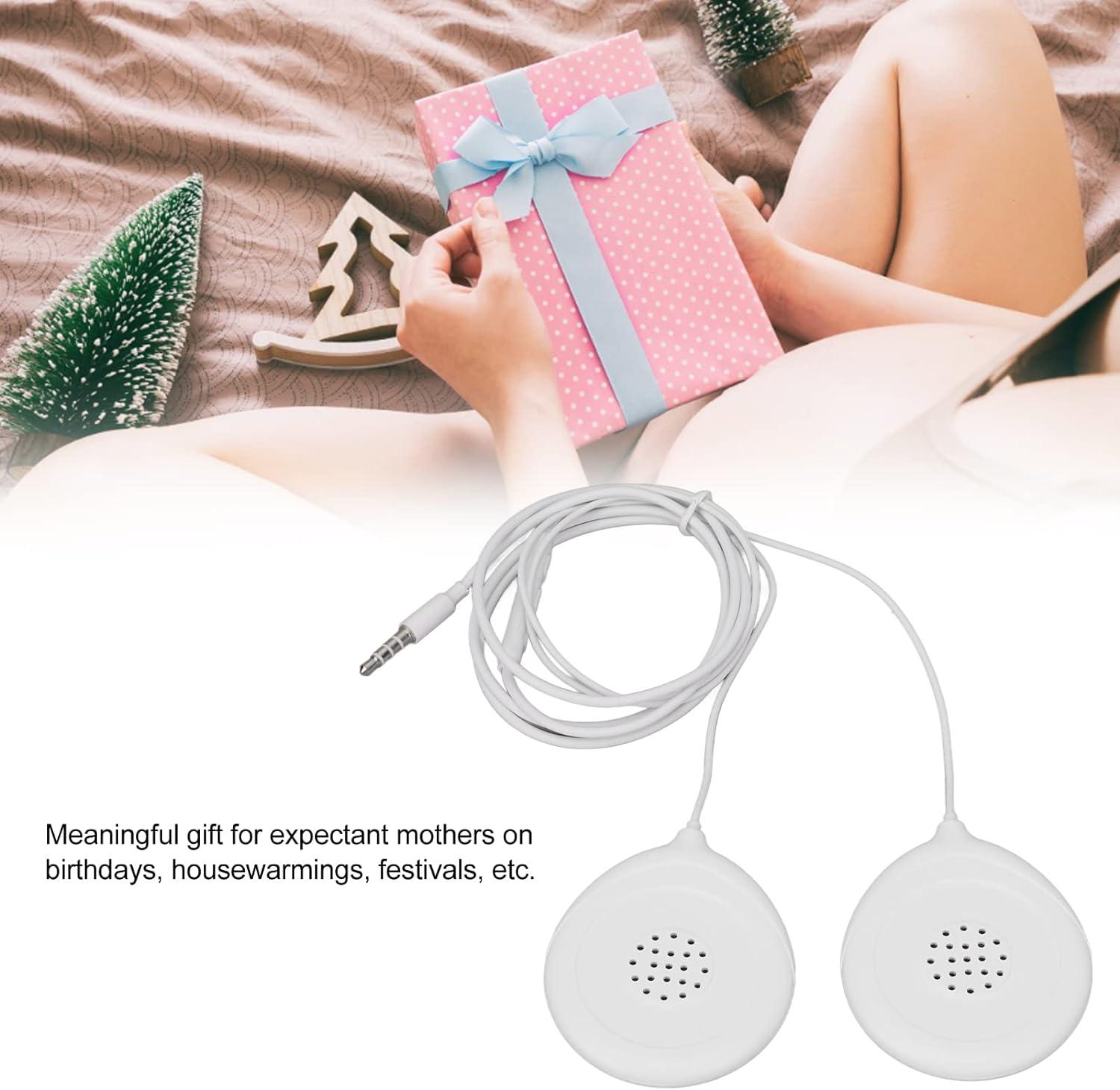 Prenatal Belly Speakers - Baby Bump Headphone for Pregnancy - White (12 ...