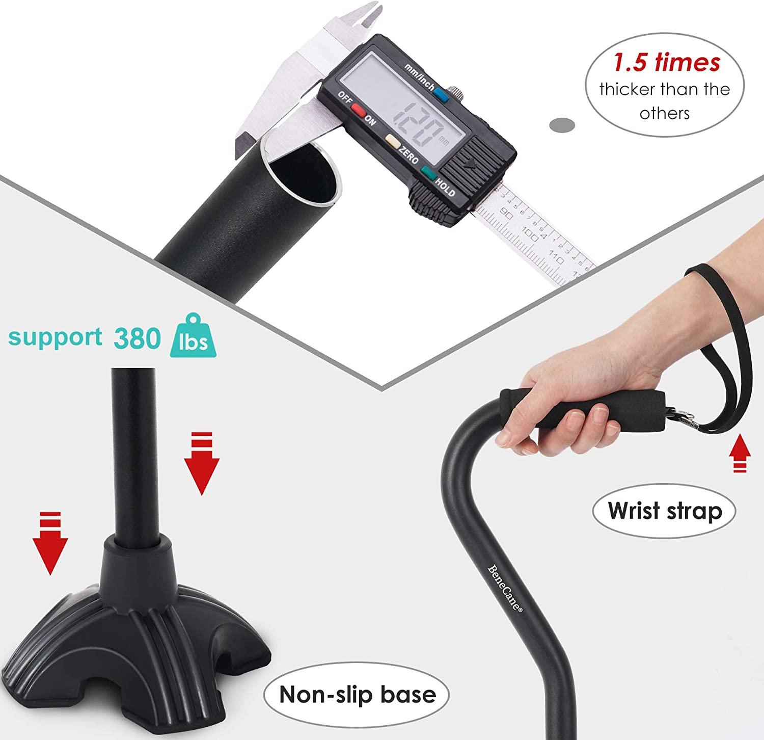 BeneCane Adjustable Walking Cane with Offset Handle - Lightweight ...