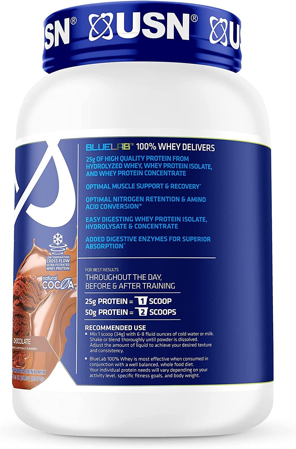 USN BlueLab 100% Whey Protein Powder - Keto Friendly, Low Carb ...