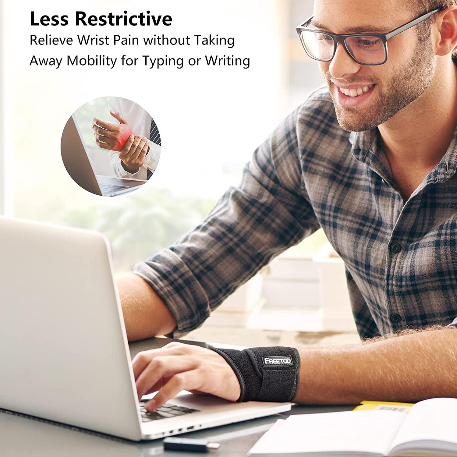 FREETOO 2 Pack Adjustable Wrist Brace for Carpal Tunnel Relief ...