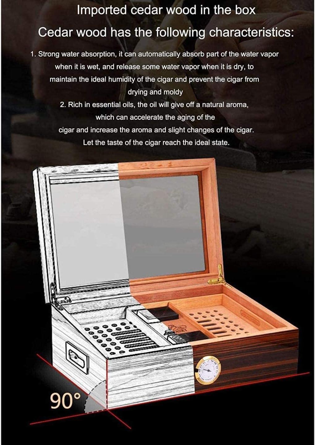 Cigars Humidors Cigar Box Detachable Hygrometer Stable Cigar Storage ...