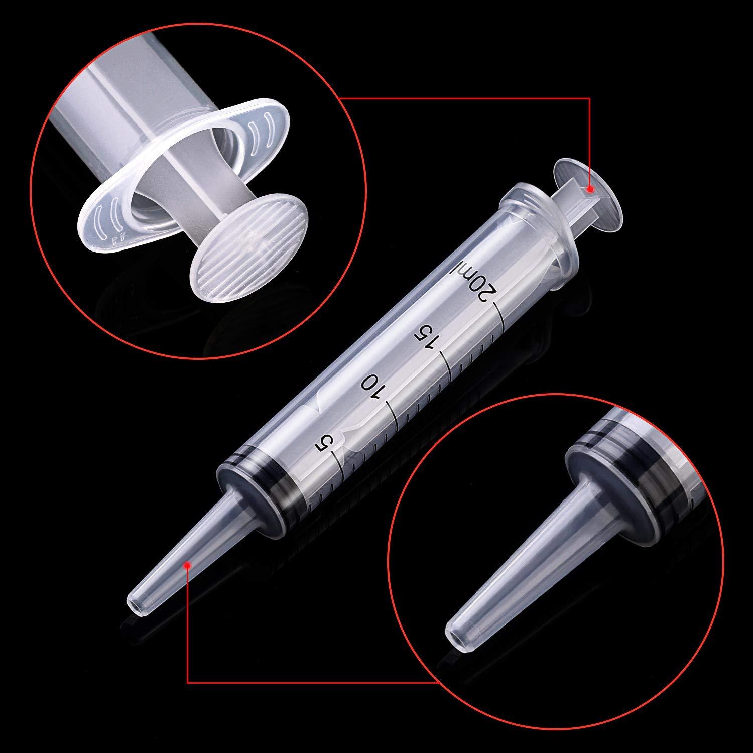 Large Plastic Syringe 4 Pack - 20 ml Measuring Tools for Lab Dispensing ...