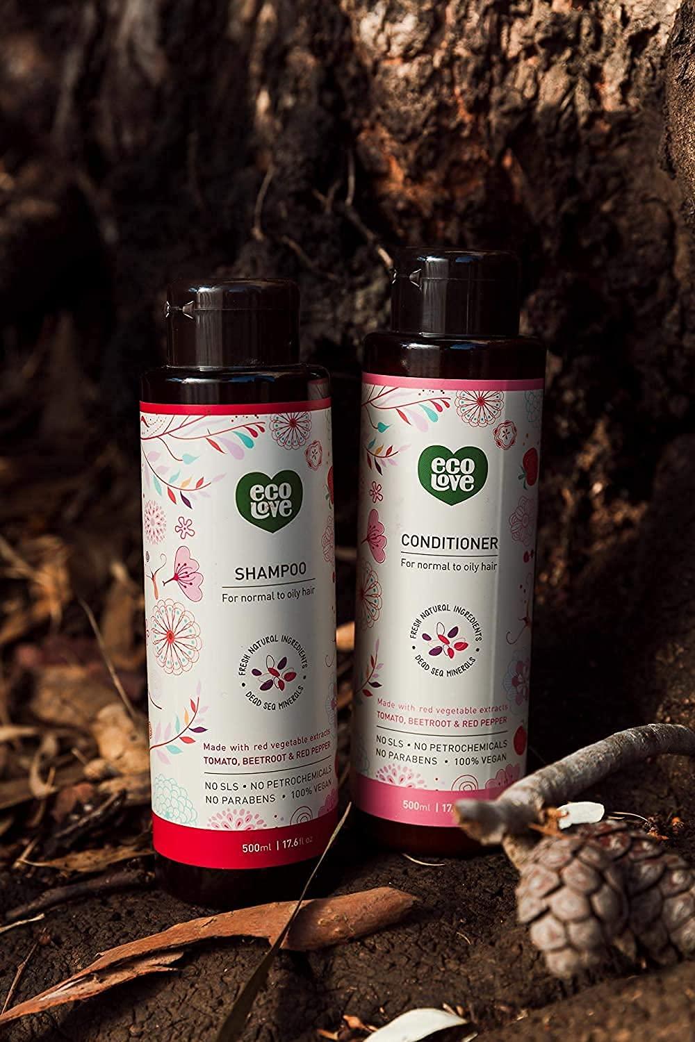 ecoLove Natural Shampoo for Normal & Oily Hair - Organic Tomato & Beet ...