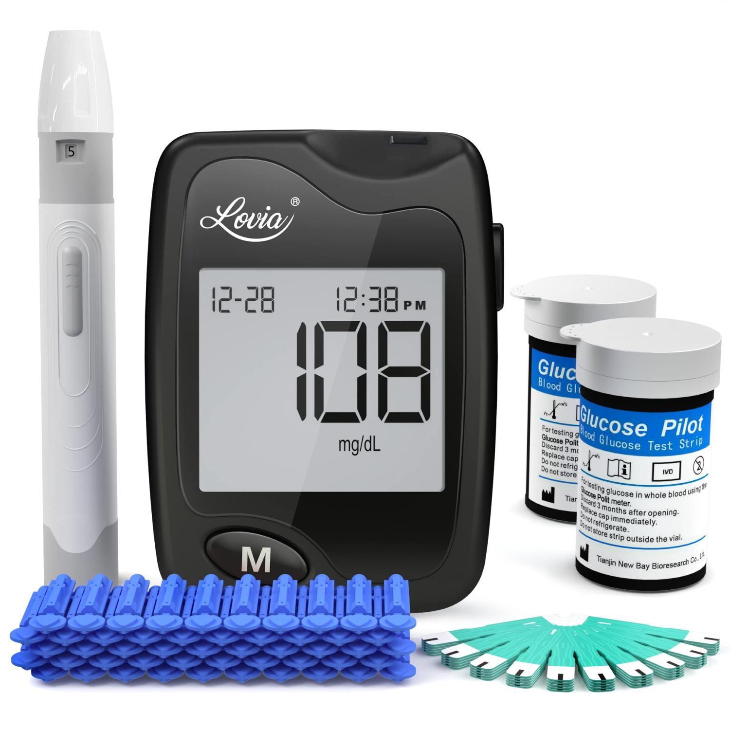 Diabetes Testing Kit - Lovia Care Blood Glucose Monitor Kit with 50 ...