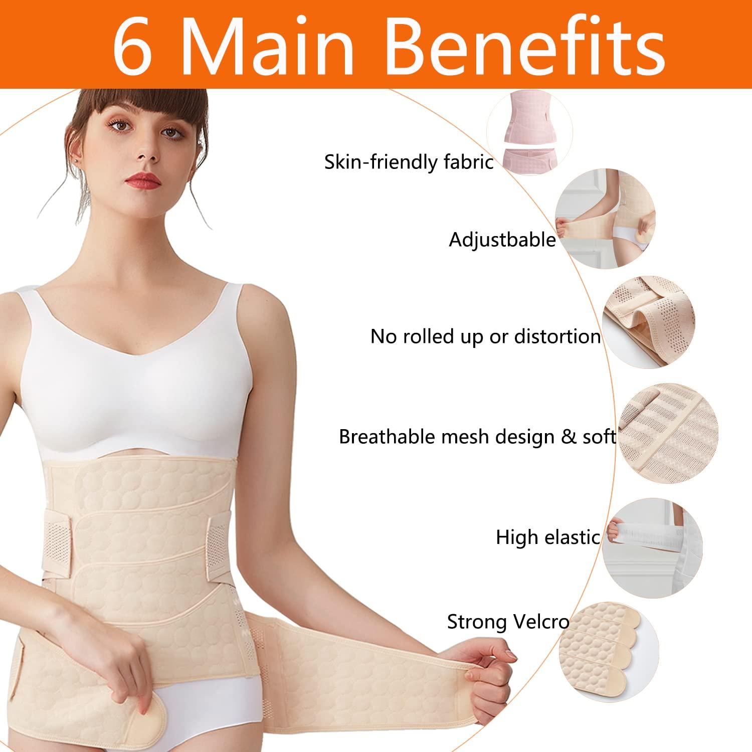 WANYI 4-Patch Postpartum Belly Wrap & Pelvis Belt | 2 in 1 C-Section ...