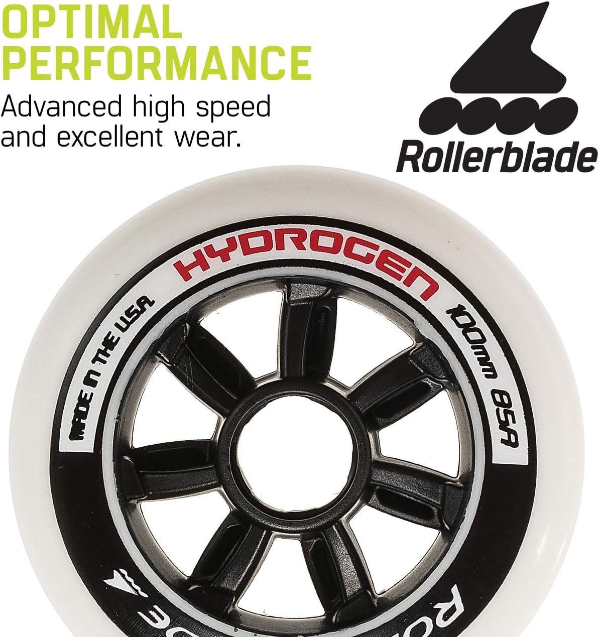 Rollerblade 100mm Hydrogen Inline Skate Wheel 8-Pack in WHITE - High ...