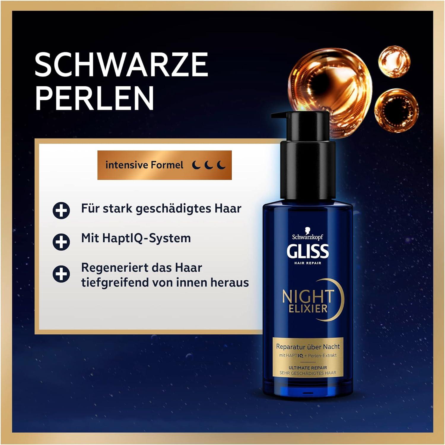 Gliss Night Elixir Ultimate Repair Serum 100ml - Regenerate Damaged ...