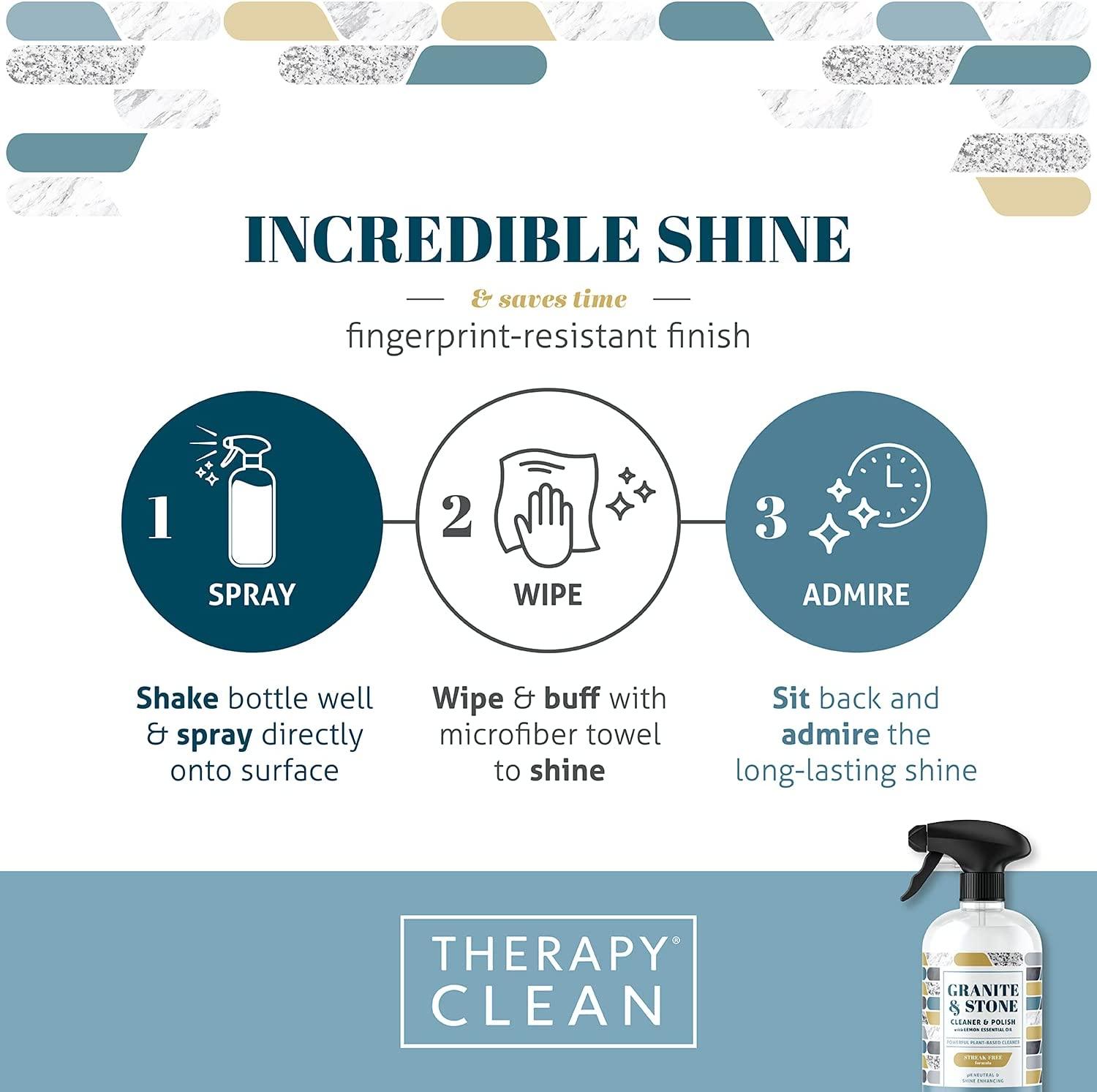 Therapy Granite Stone Cleaner Polish (2 Pack) - Daily Clean & Shine for ...