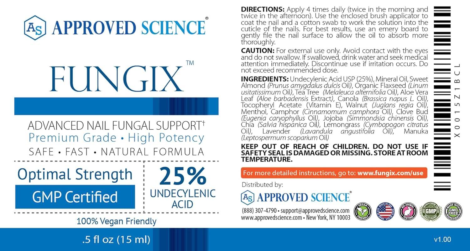 Approved Science Fungix Nail Fungus Formula - Tea Tree Oil, 25% ...