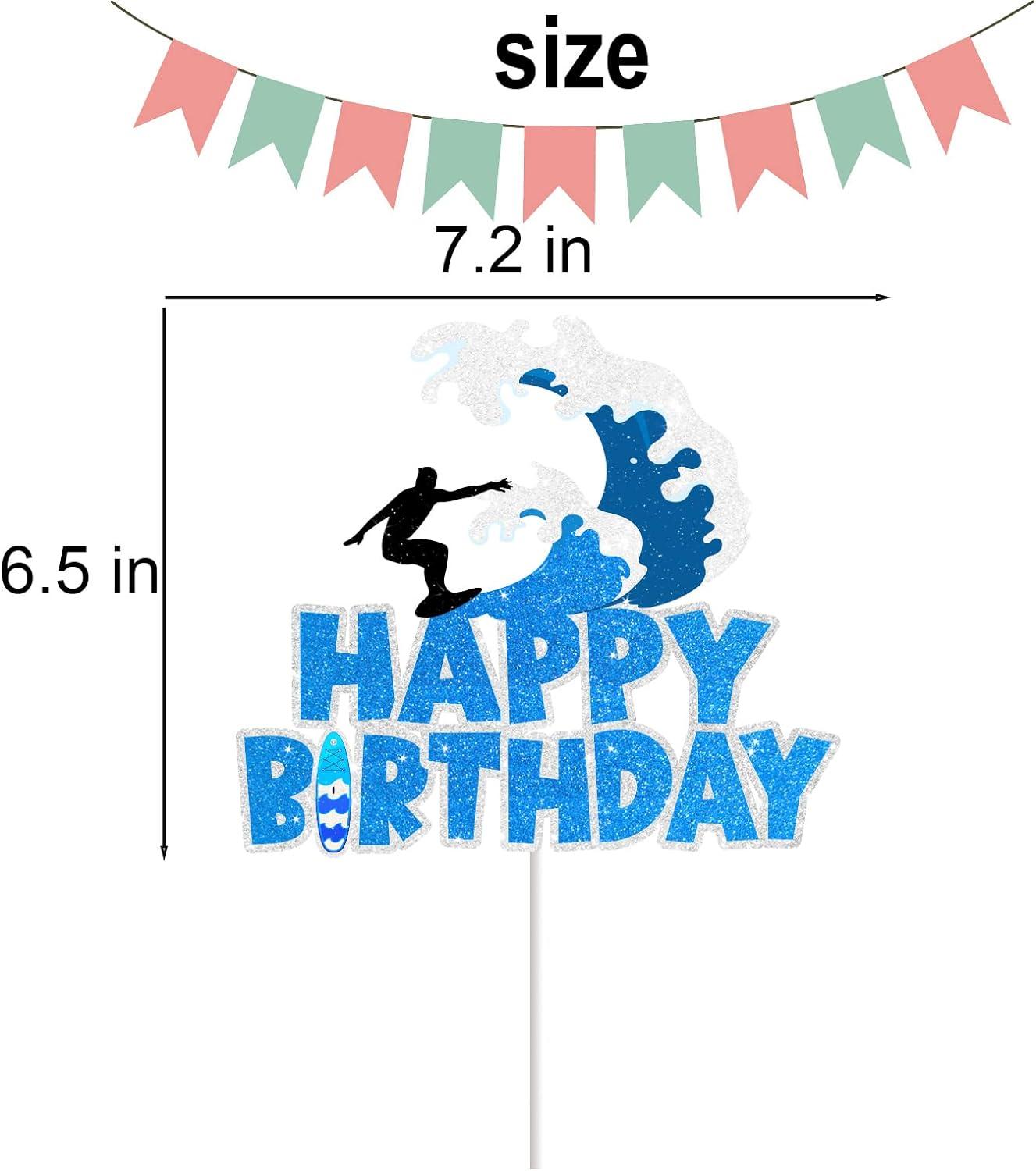 Surfing Cake Topper for Boy Girl Baby Shower Man Woman Birthday Surf ...