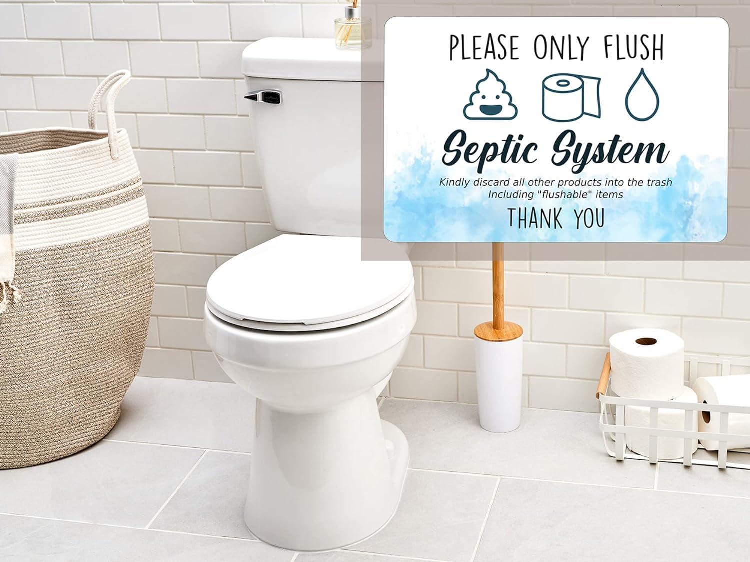Septic Tank Sign for Toilet | Fun Novelty Adhesive Bathroom Sign ...