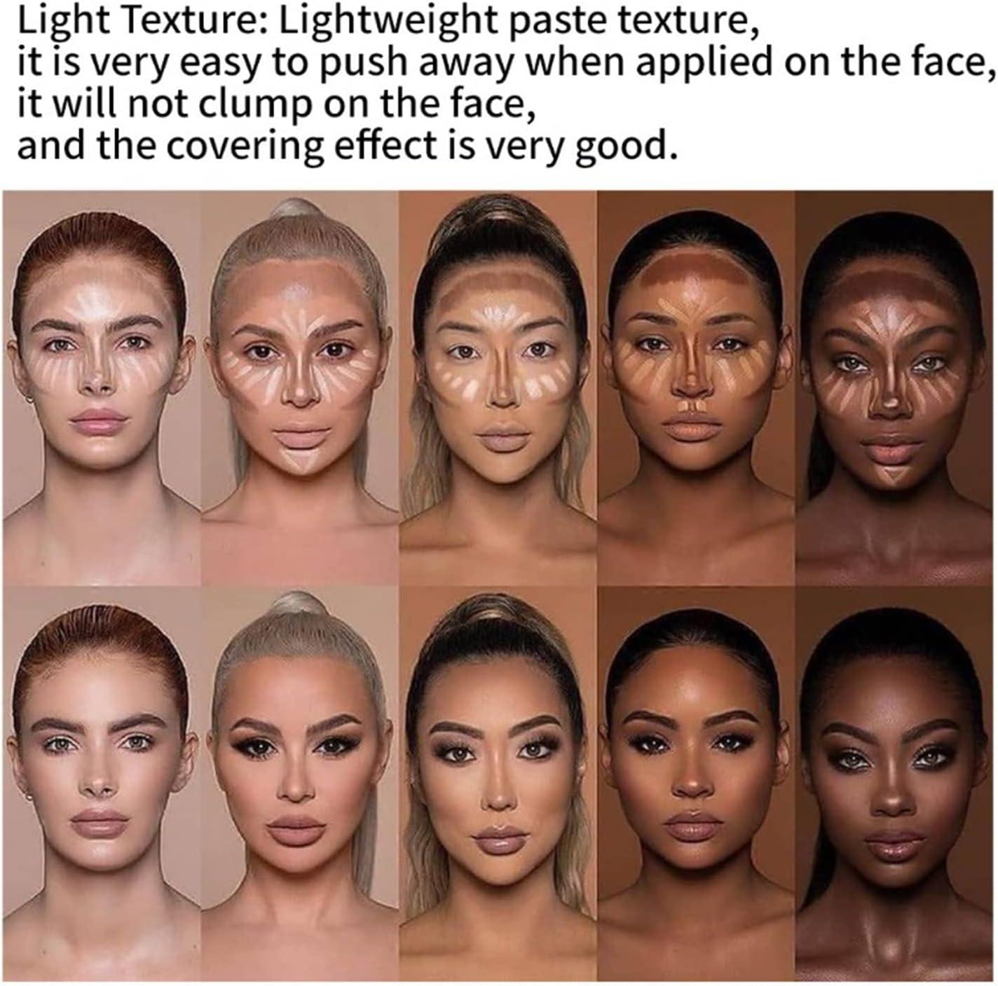 12 Color Professional Makeup Cream Contour Palette with Brush Set ...