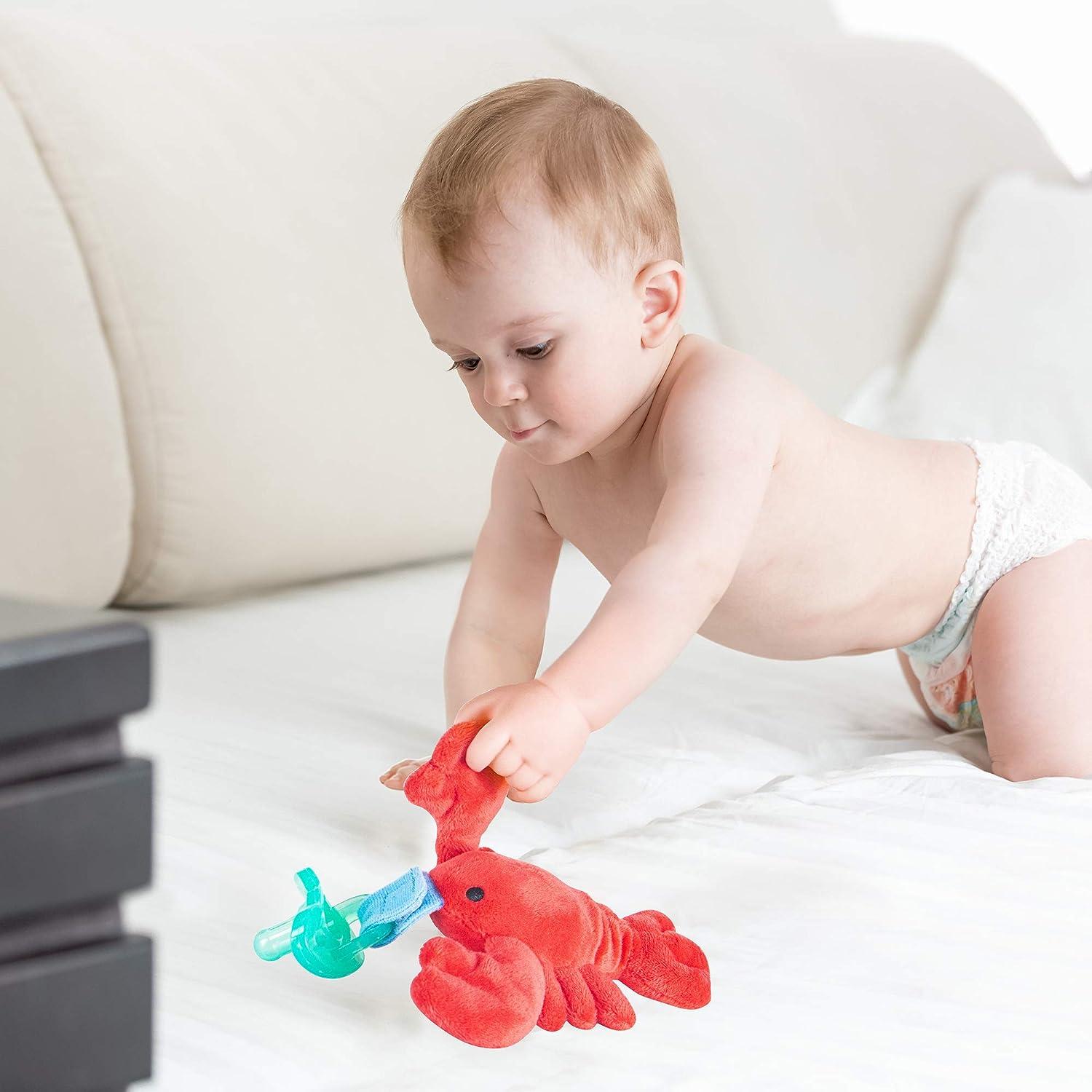 Plush Lobster Pacifier Holder - Soothie Snuggle Pacifier with Stuffed ...