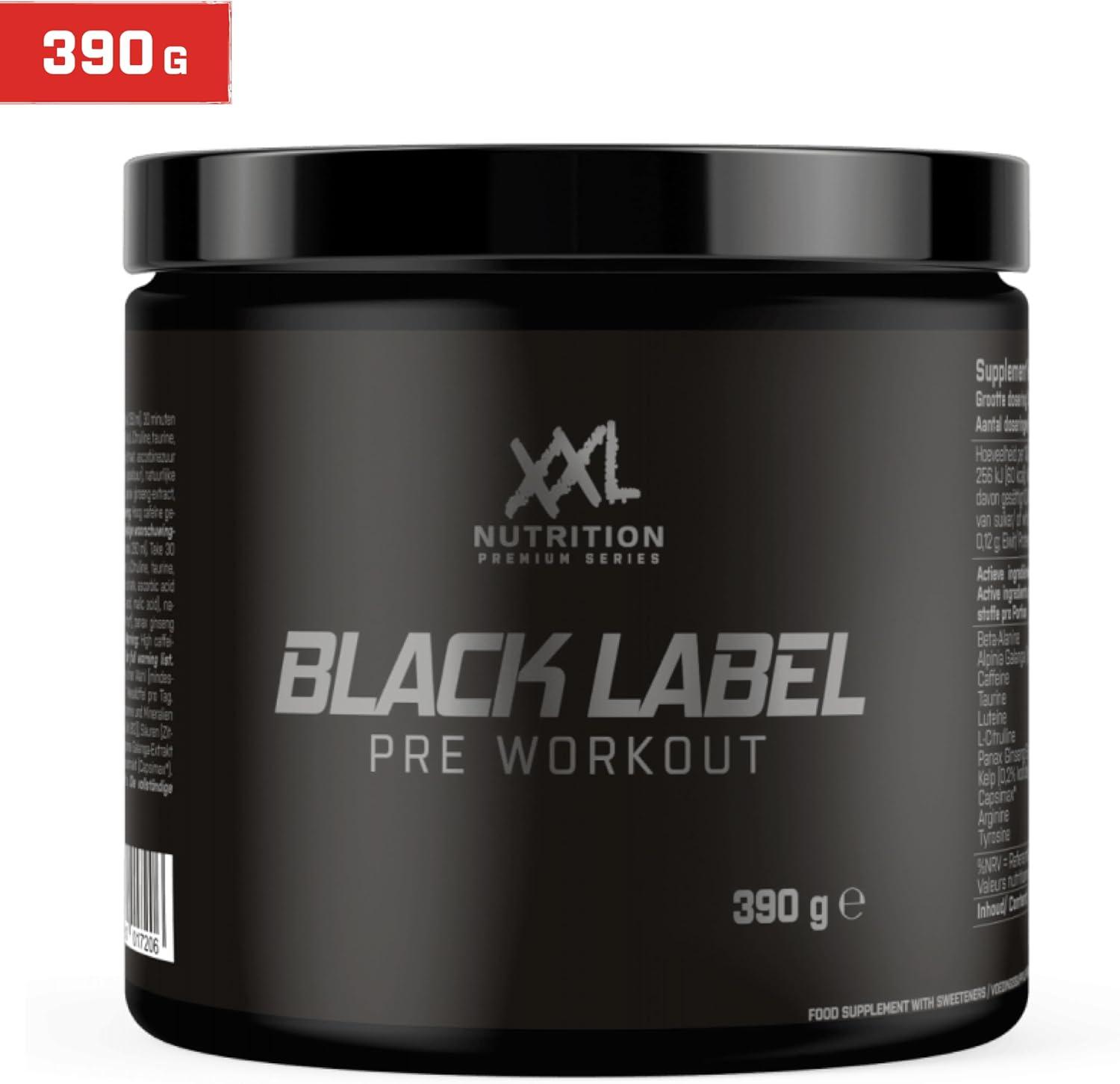 XXL Nutrition Black Label Pre Workout Powder - Orange Flavor - 390g ...