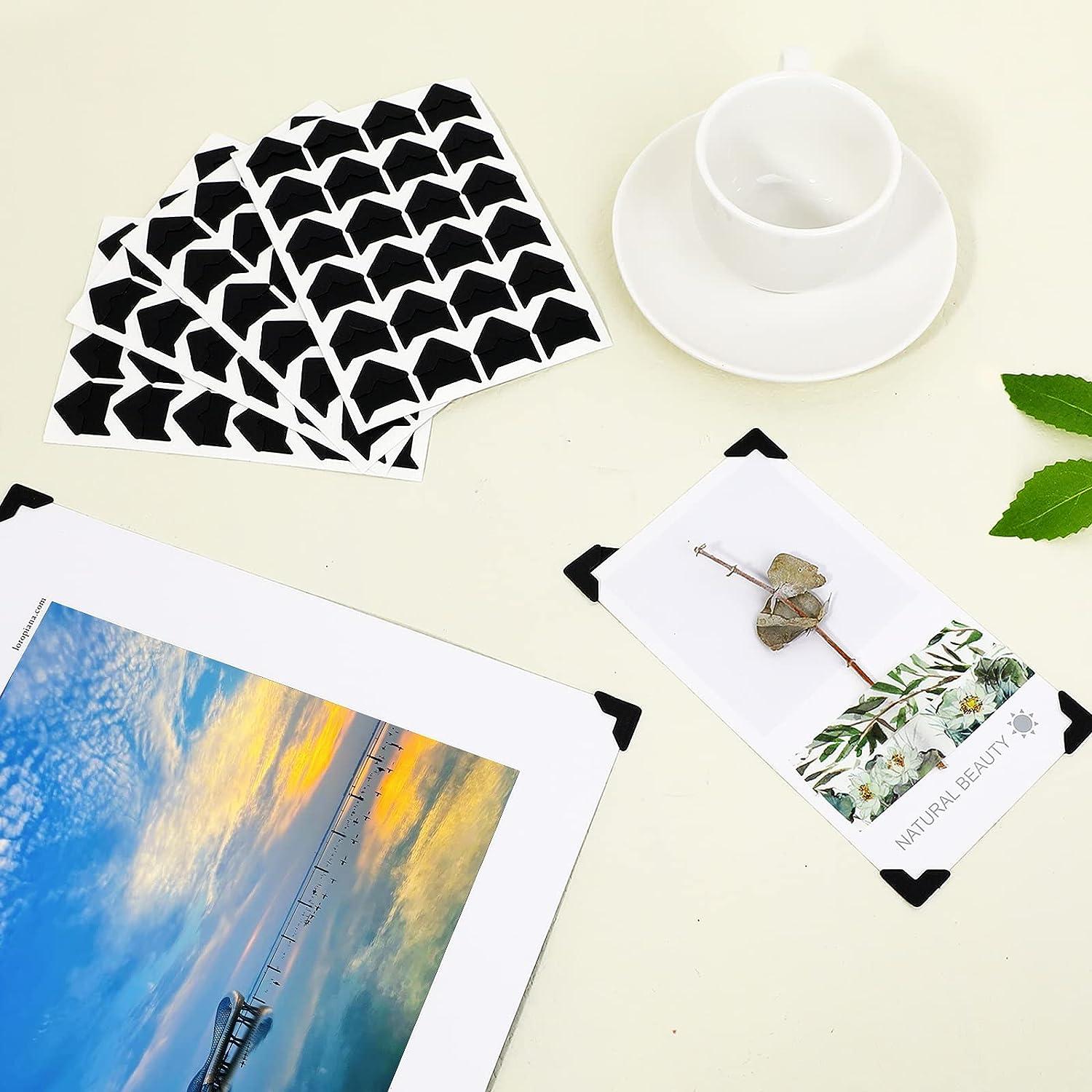 288 Pcs Self-Adhesive Photo Mounting Corners - Black Acid Free Stickers ...
