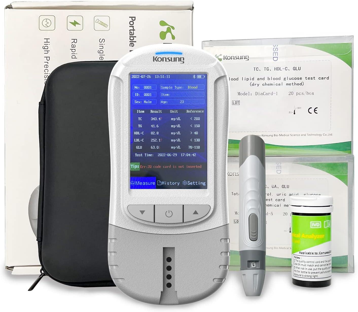 Cholesterol Measuring Device - 6-in-1 Analyzer with 40 Test Strips for ...