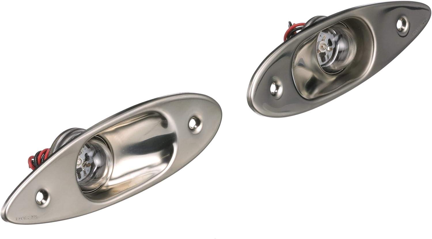 Seachoice Stainless Steel LED Side Light Boat Navigation - 1 Red & 1 ...