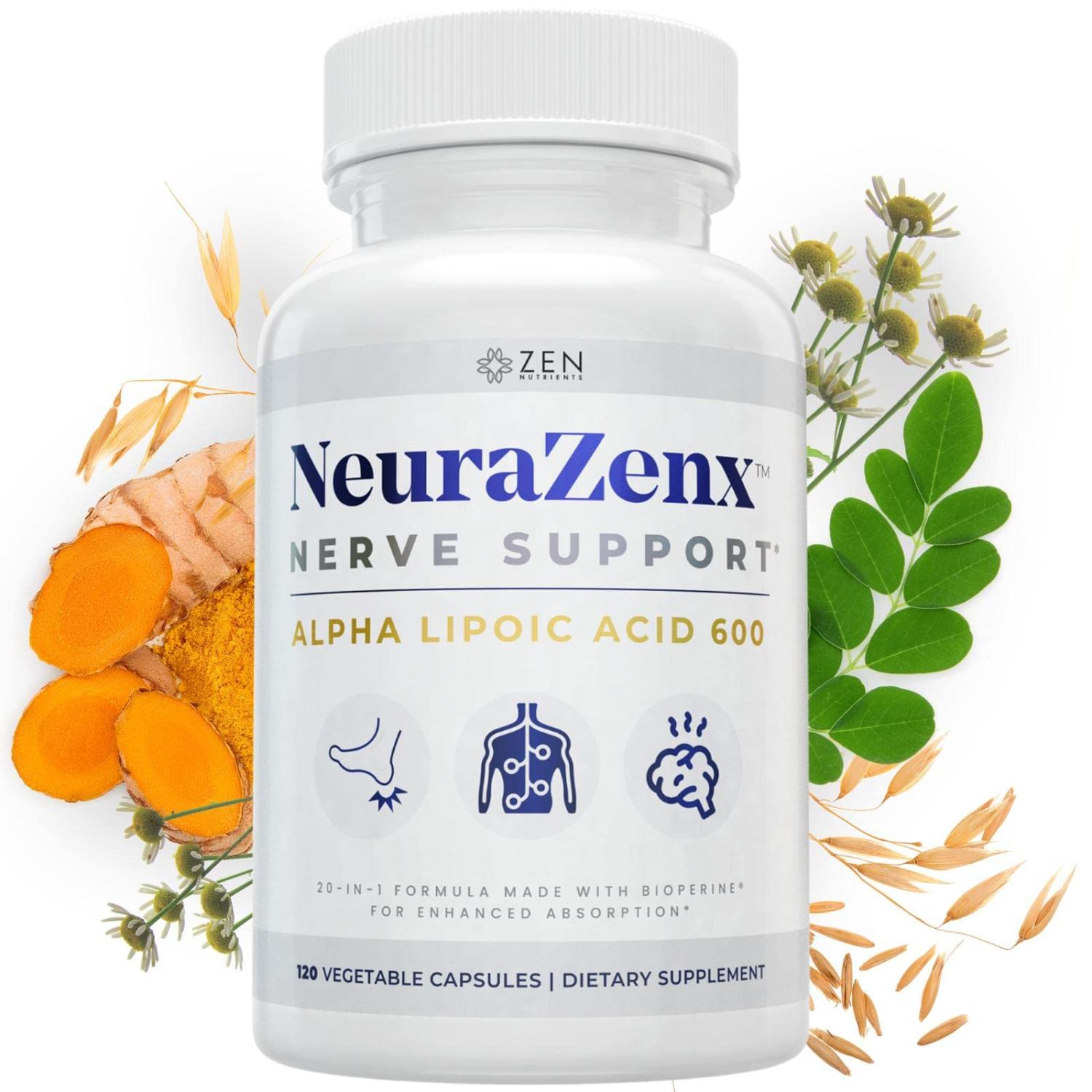 Zen Nutrients Neurazenx 1200mg Alpha Lipoic Acid Neuropathy Formula ...