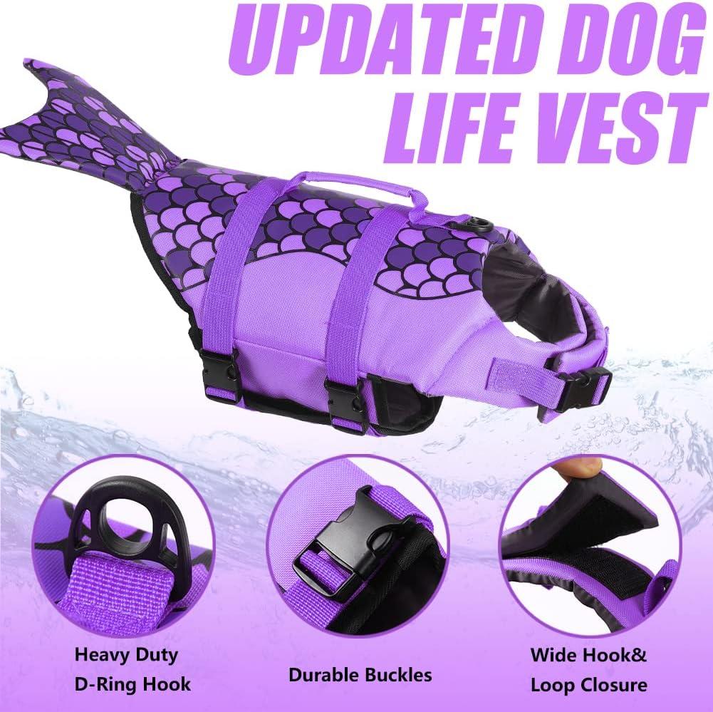 Emust Dog Life Jacket - Adjustable Floating Vest for Small/Medium/Large ...