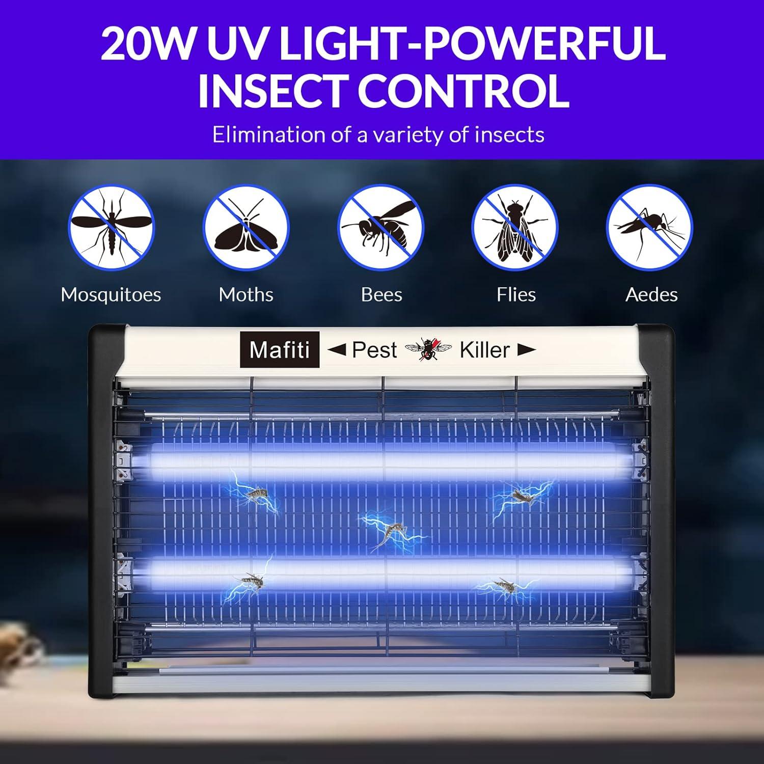 Buy Mafiti 20W Electric Mosquito Zapper - Indoor Insect Killer with UV ...