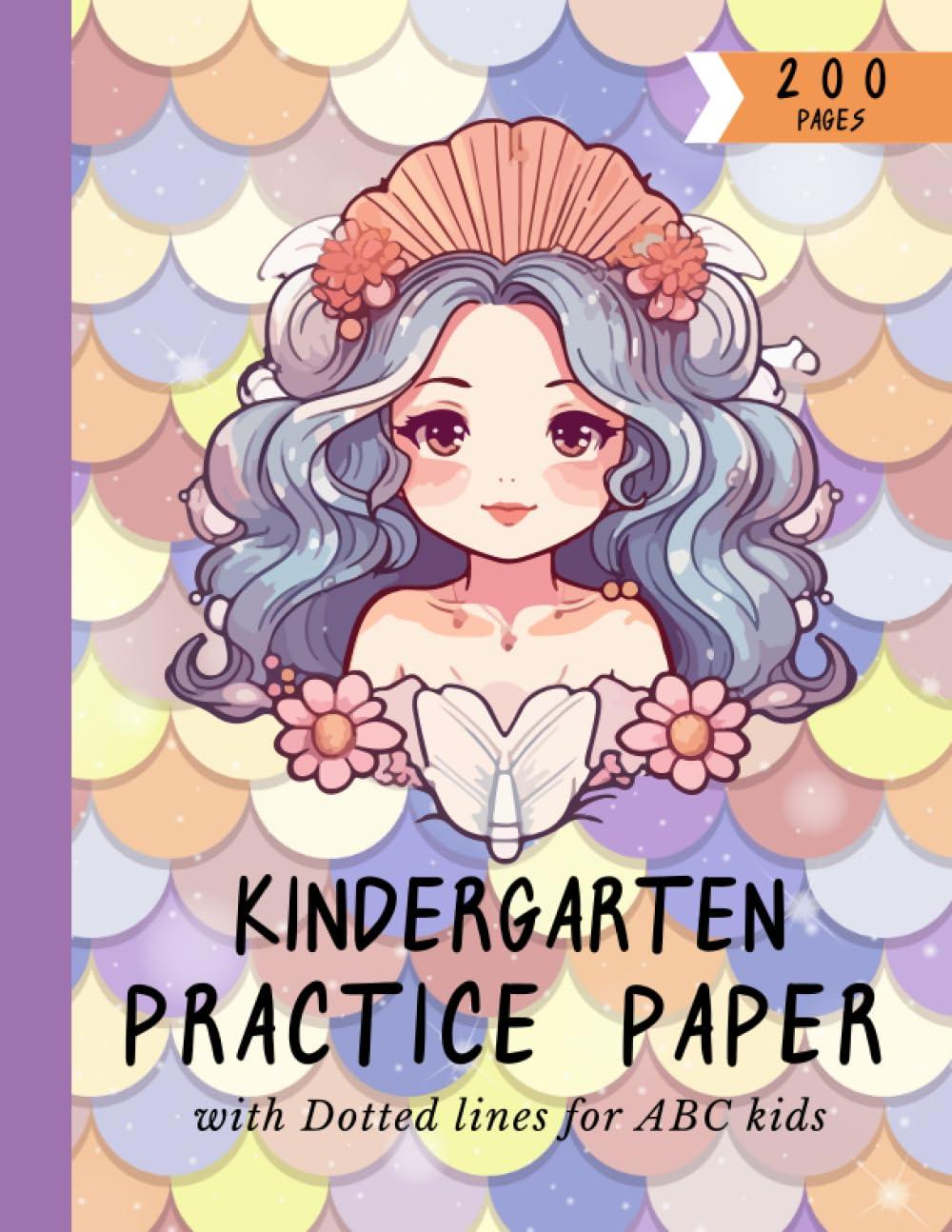 Mermaid Handwriting Practice Paper - 200 Pages Dotted Lined Sheets for ...