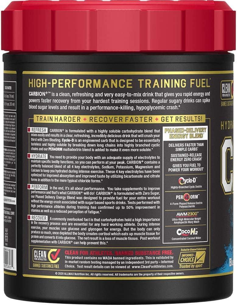ALLMAX Nutrition CARBion+ with Electrolytes - Blue Bomb Pop Flavor 25.6 ...