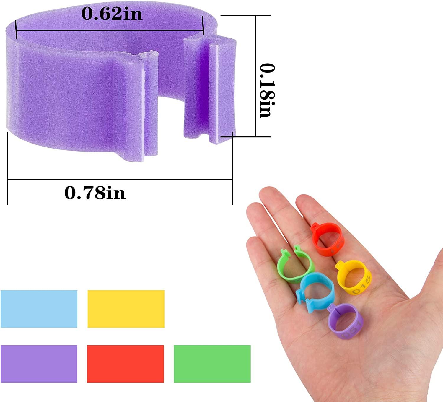 MEWTOGO 100pcs Colorful Numbered Chicken Leg Bands - Poultry ...