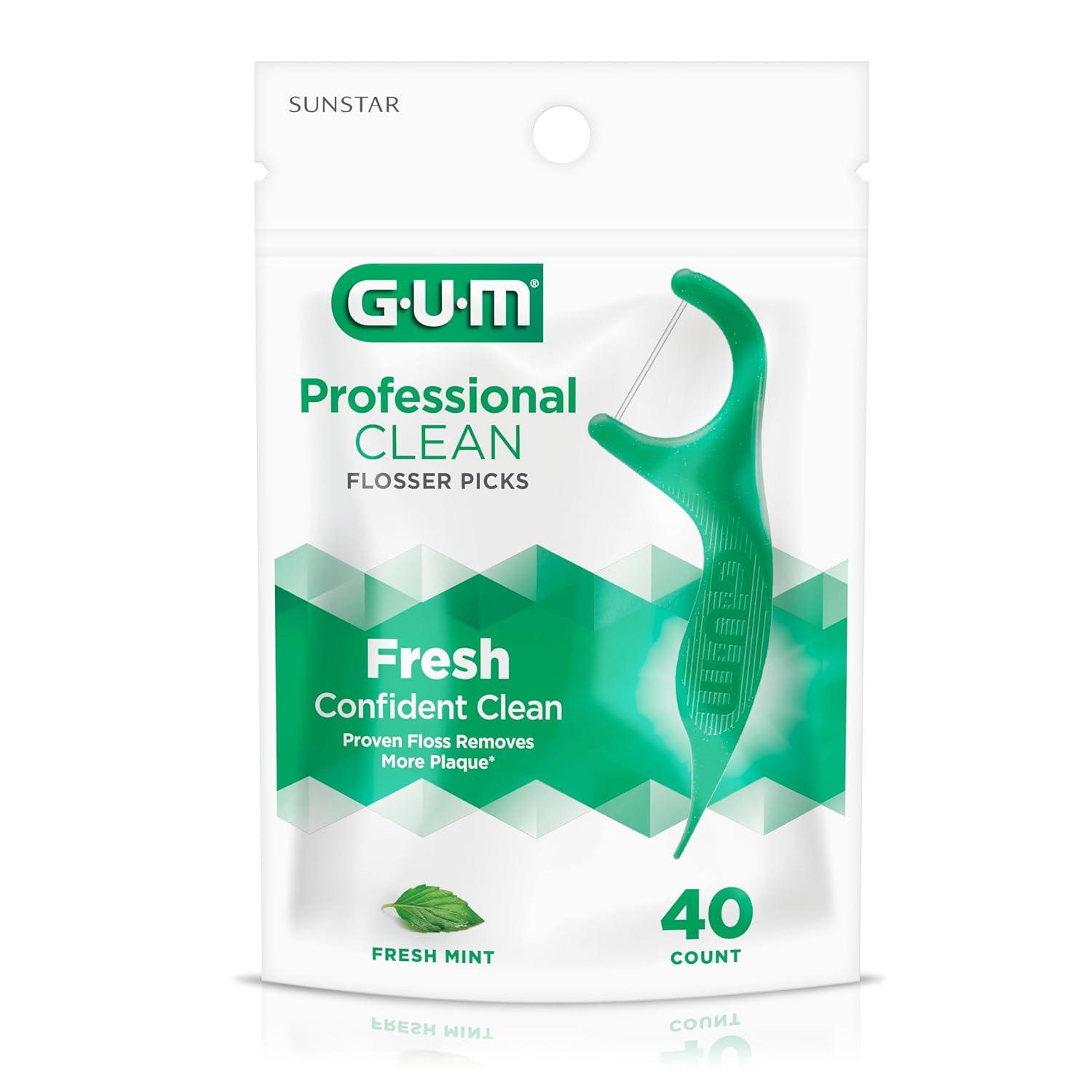 GUM Professional Clean Floss Picks - Extra Strong Shred-Resistant ...