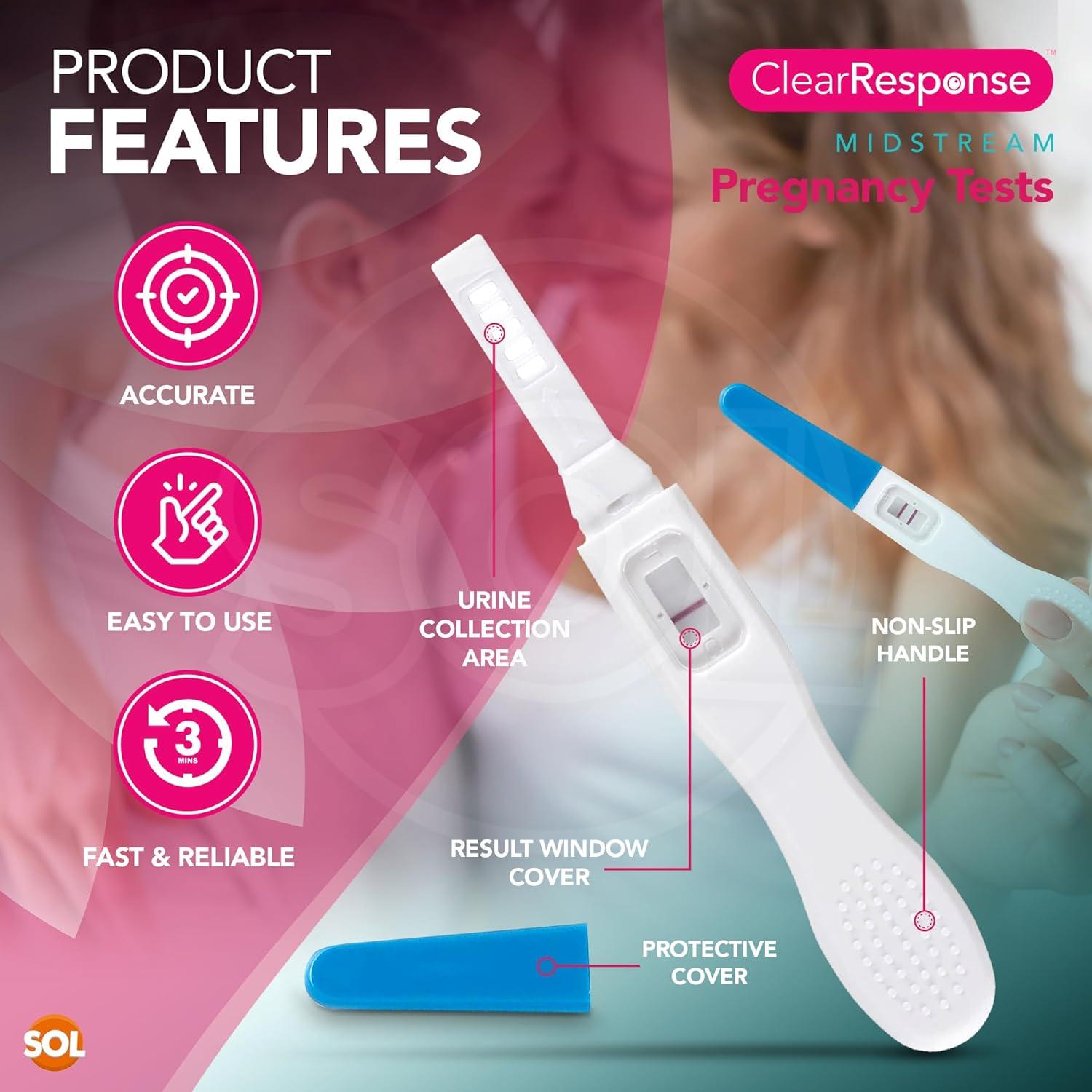 Clear Response Midstream Pregnancy Tests 3pk - Over 99% Accuracy | Fast ...
