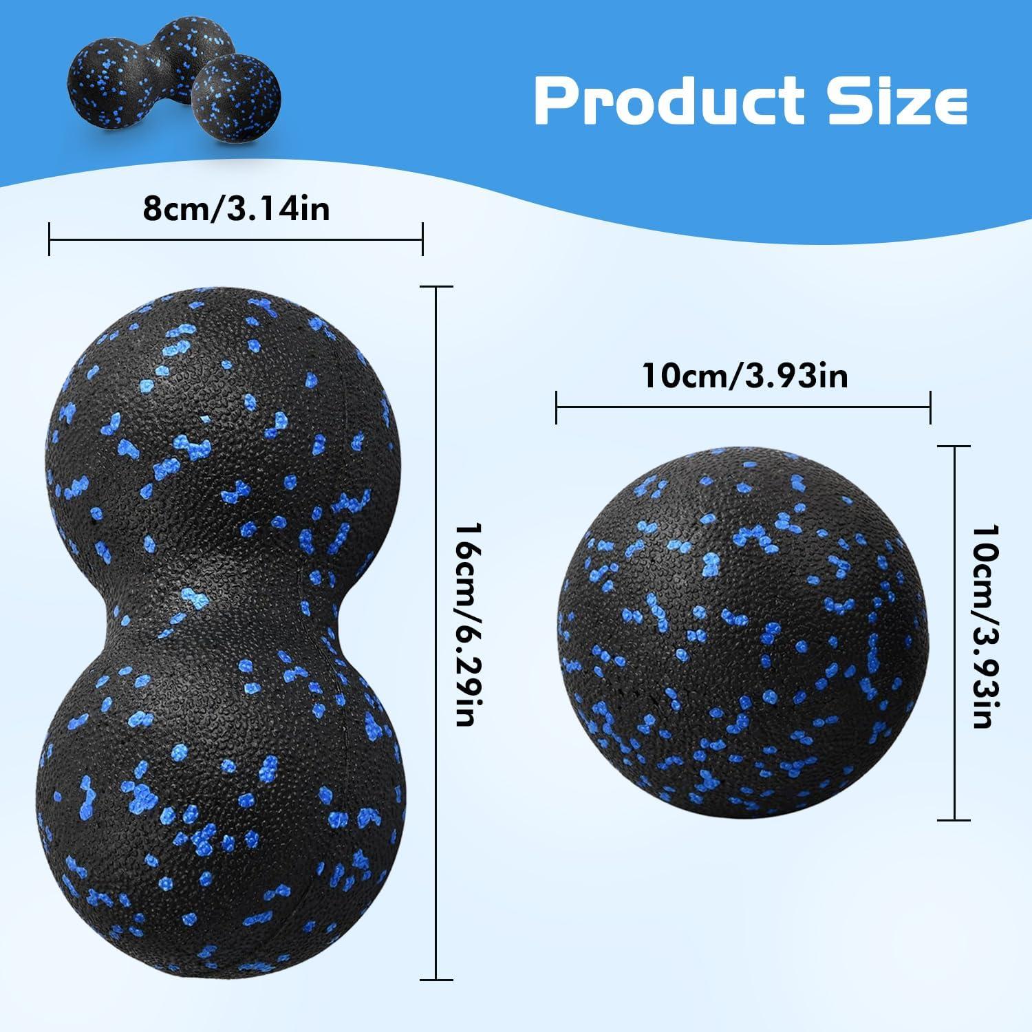 Fascia Ball Set - 2-Piece Massage Ball Set for Feet Peanut & 7cm Balls ...