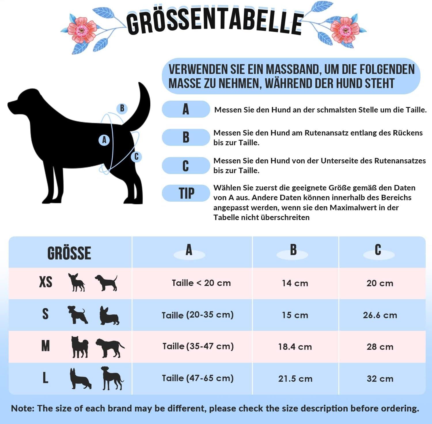 Eyein Washable Dog Diapers for Bitches - 3 Piece Set High-Suction Adjustable Velcro & Button ...