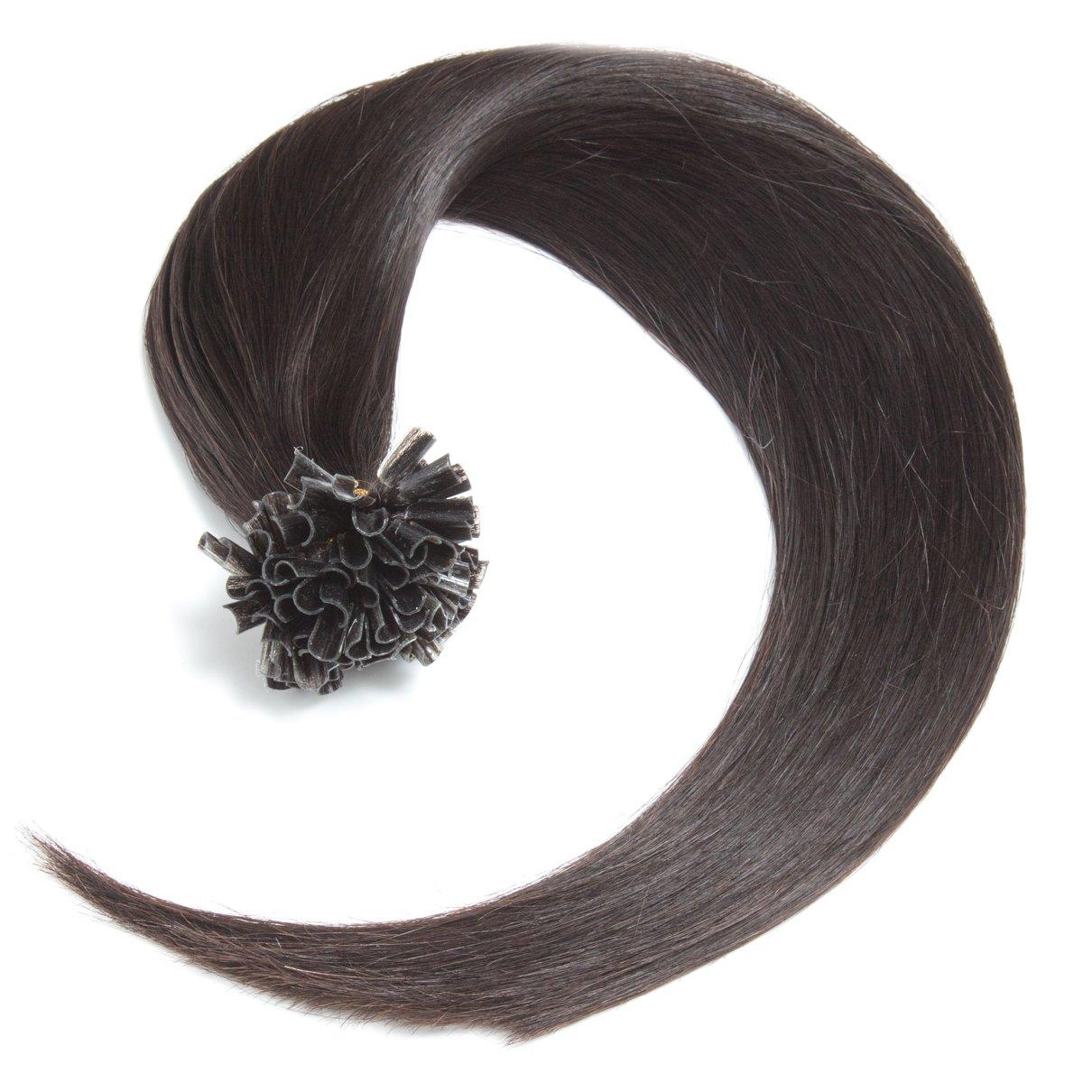 Natural Black Keratin Bonding Extensions | 100% Remy Human Hair | 100 ...