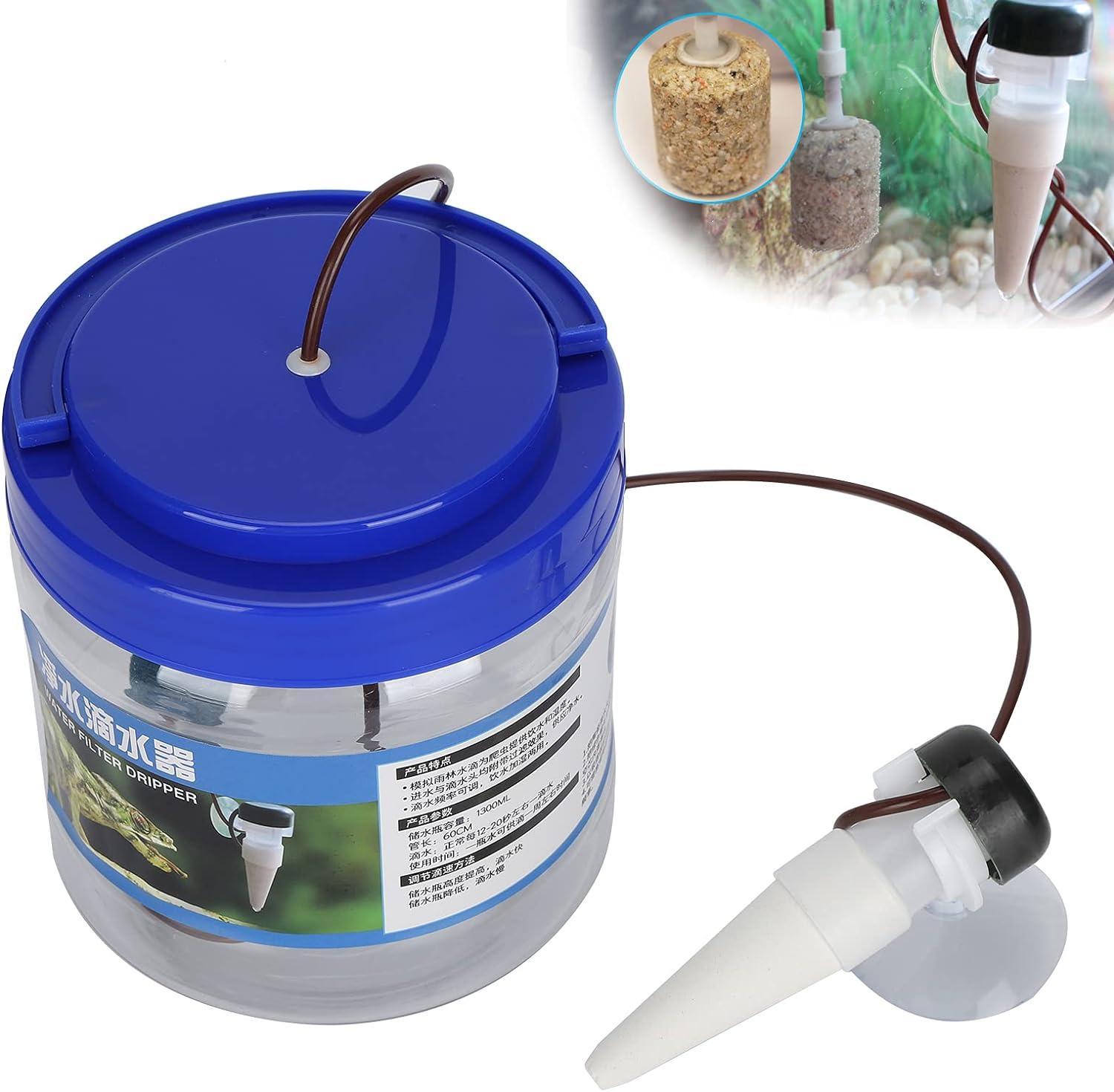 Reptile Water Dripper Kit 1300ML Reptile Drinking Fountain Water ...