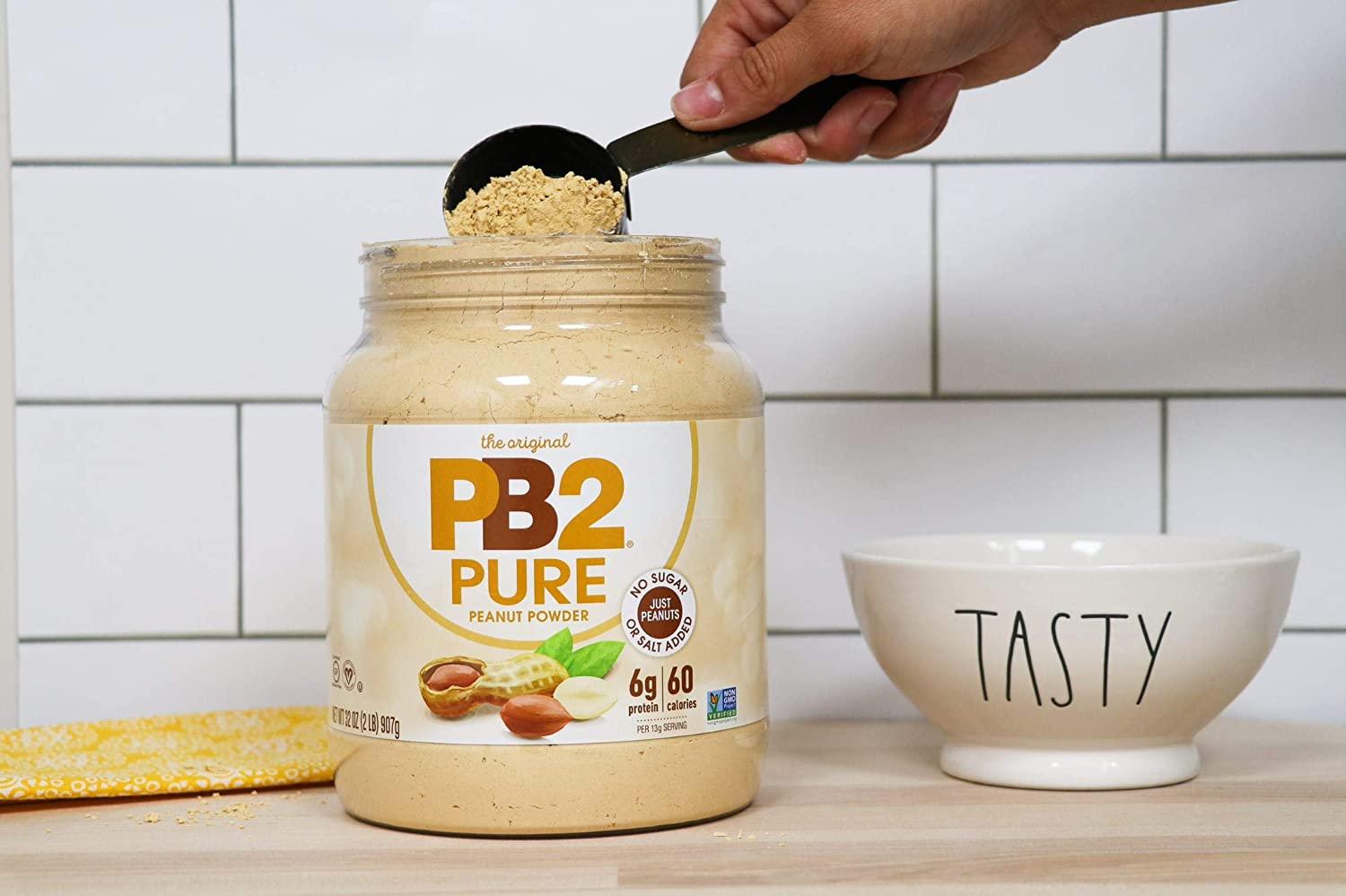 PB2 Pure Peanut Butter Powder - High-Protein Low-Fat 2 Lbs | Healthy ...