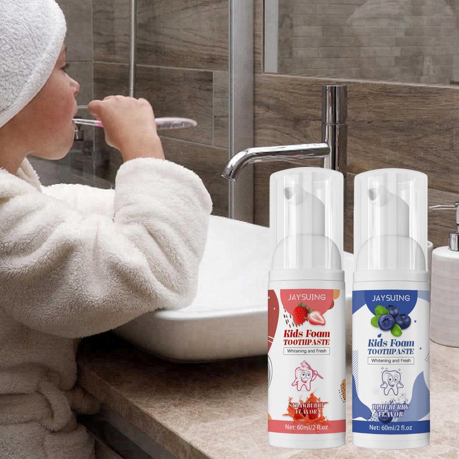 2PCS Kids Foam Toothpaste Set for U Shaped Toothbrush - Strawberry ...